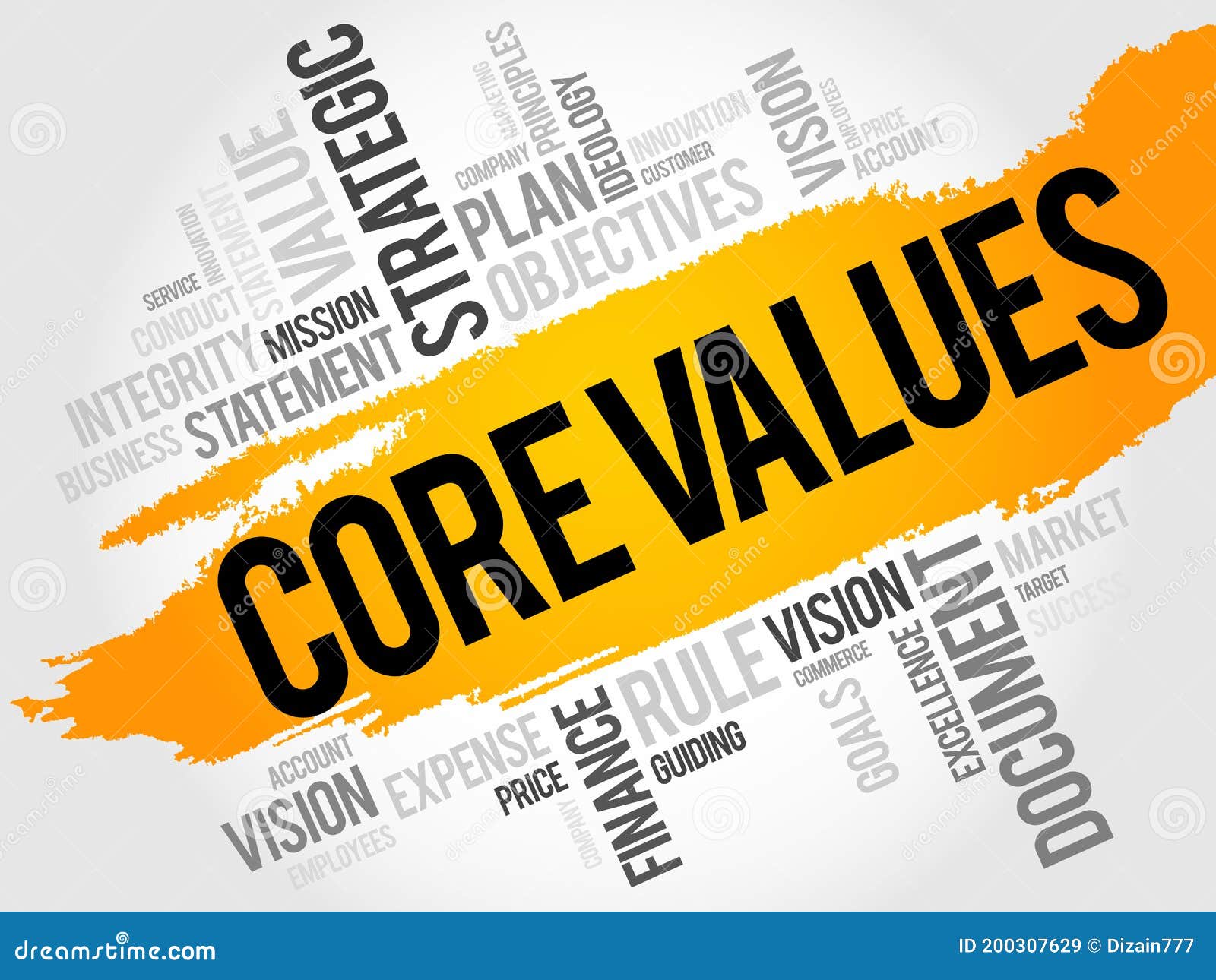 Core values word cloud stock illustration. Illustration of core - 200307629