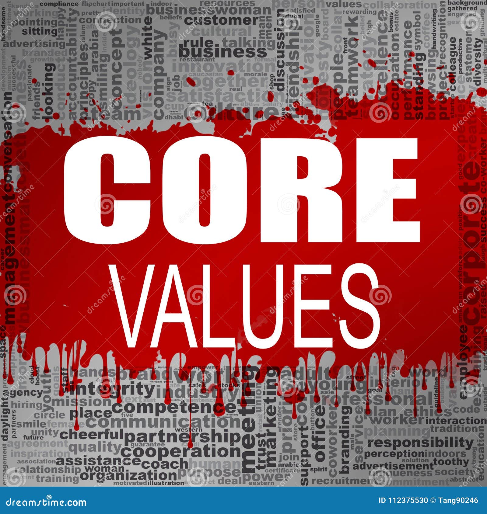 Core values word cloud stock illustration. Illustration of rule - 112375530