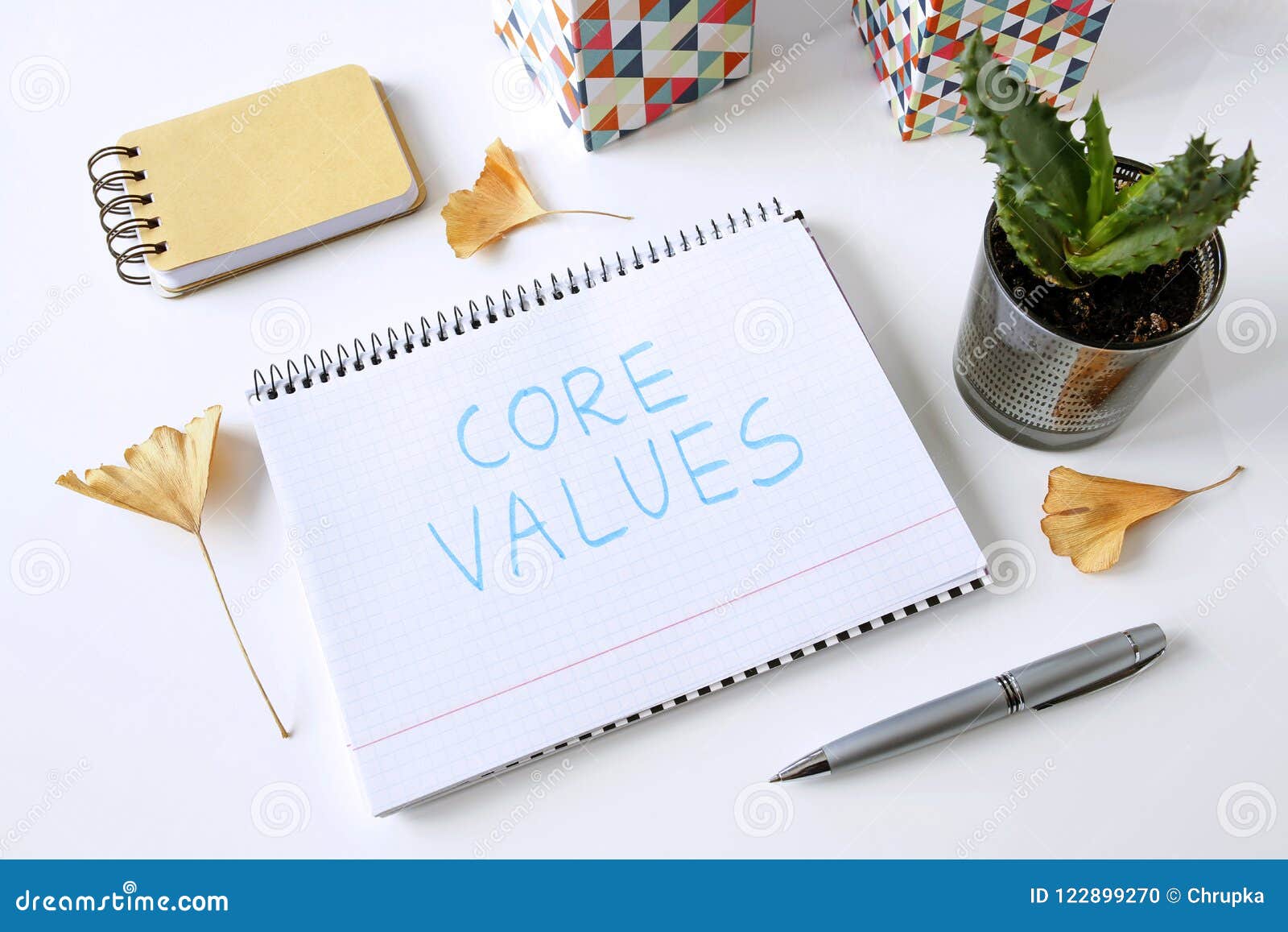 Core Values Written in a Notebook Stock Photo - Image of point, focal ...
