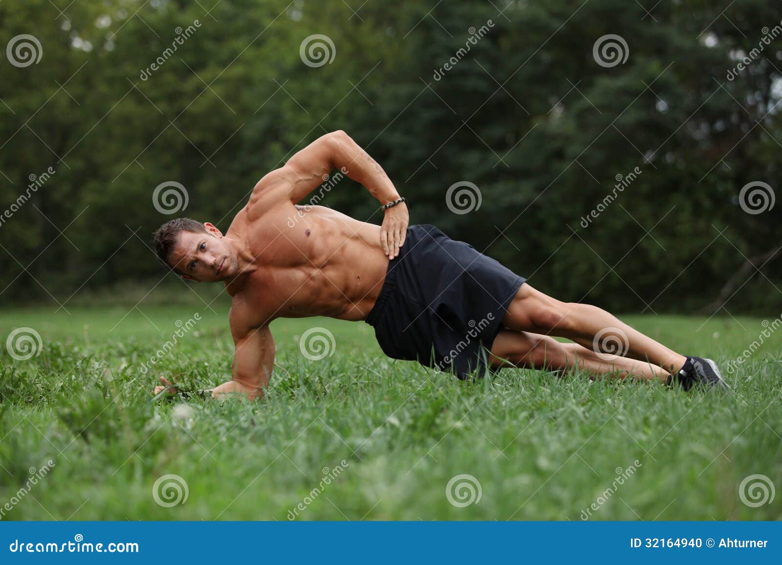 Core workout stock photo. Image of plank, muscular, caucasian - 32164940