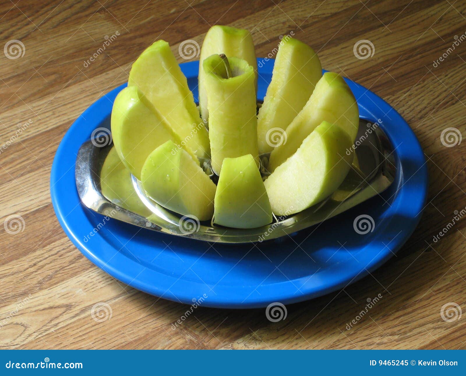 Cored Apple on a Plate stock image. Image of cored, snack - 9465245