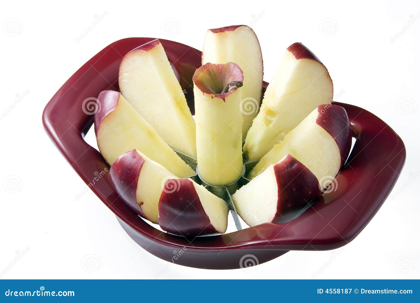 Cored and Sliced Apple stock image. Image of corer, isolated - 4558187