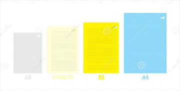 Design Note Book Size A5, A4, B5 and Unesco Stock Illustration ...