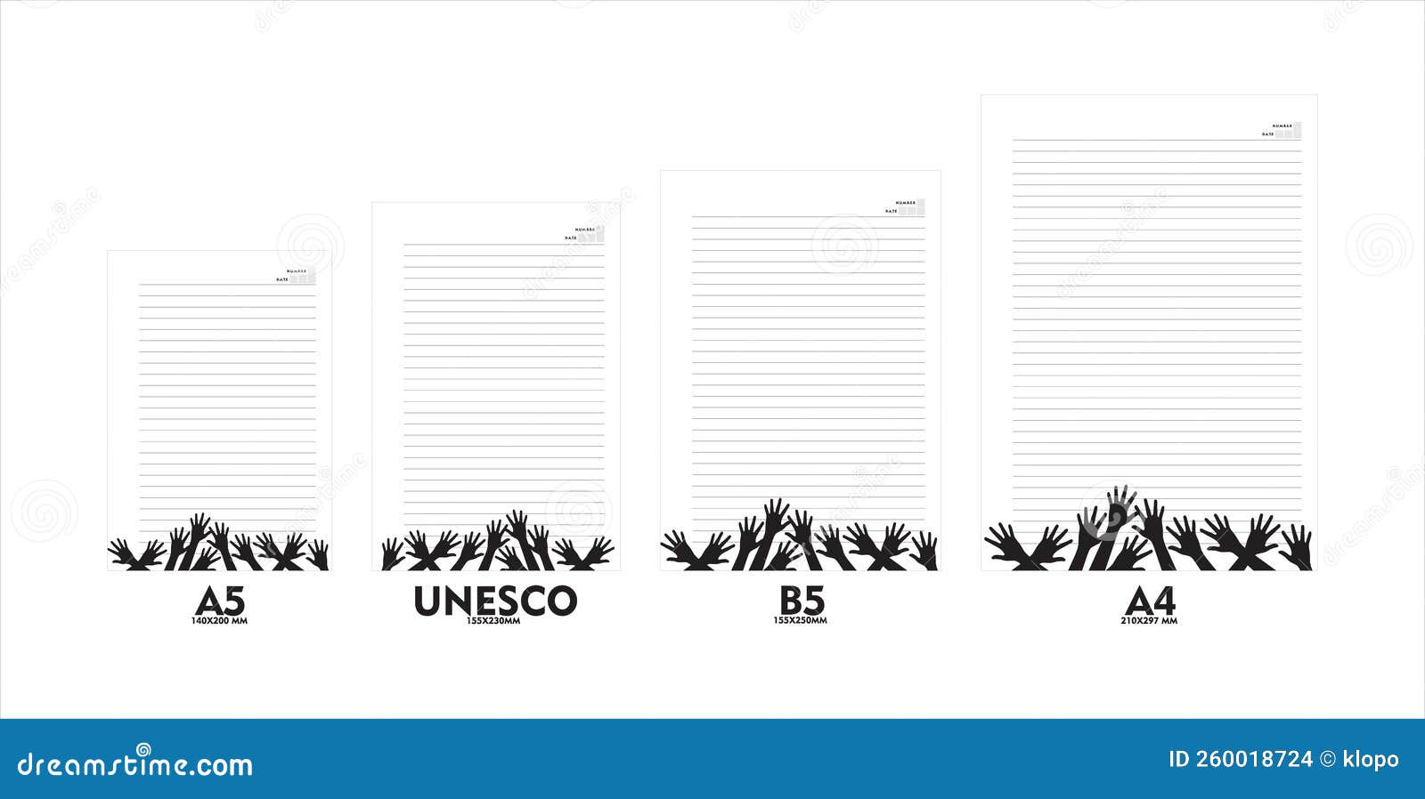 Design of Note Book Refills in Sizes A5, A4, B5 and Unesco Sizes. Stock ...