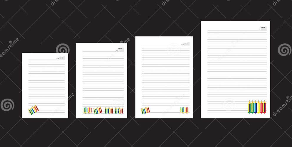 Design of Note Book Refills in Sizes A5, A4, B5 and Unesco Sizes. Stock ...