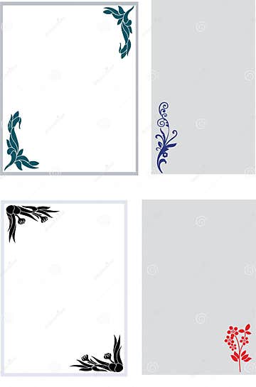 Floral Border Pattern Frame, Design Various Greeting Cards. Vector ...