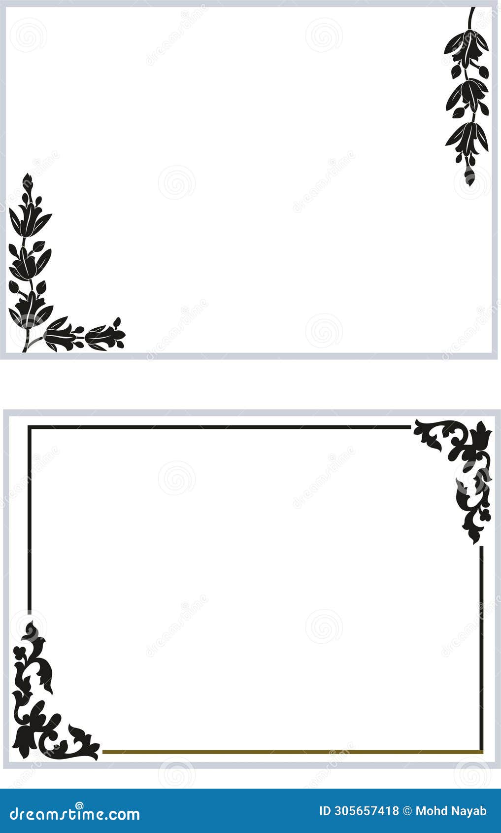 Floral Border Pattern Frame, Design Vector Illustration Stock ...