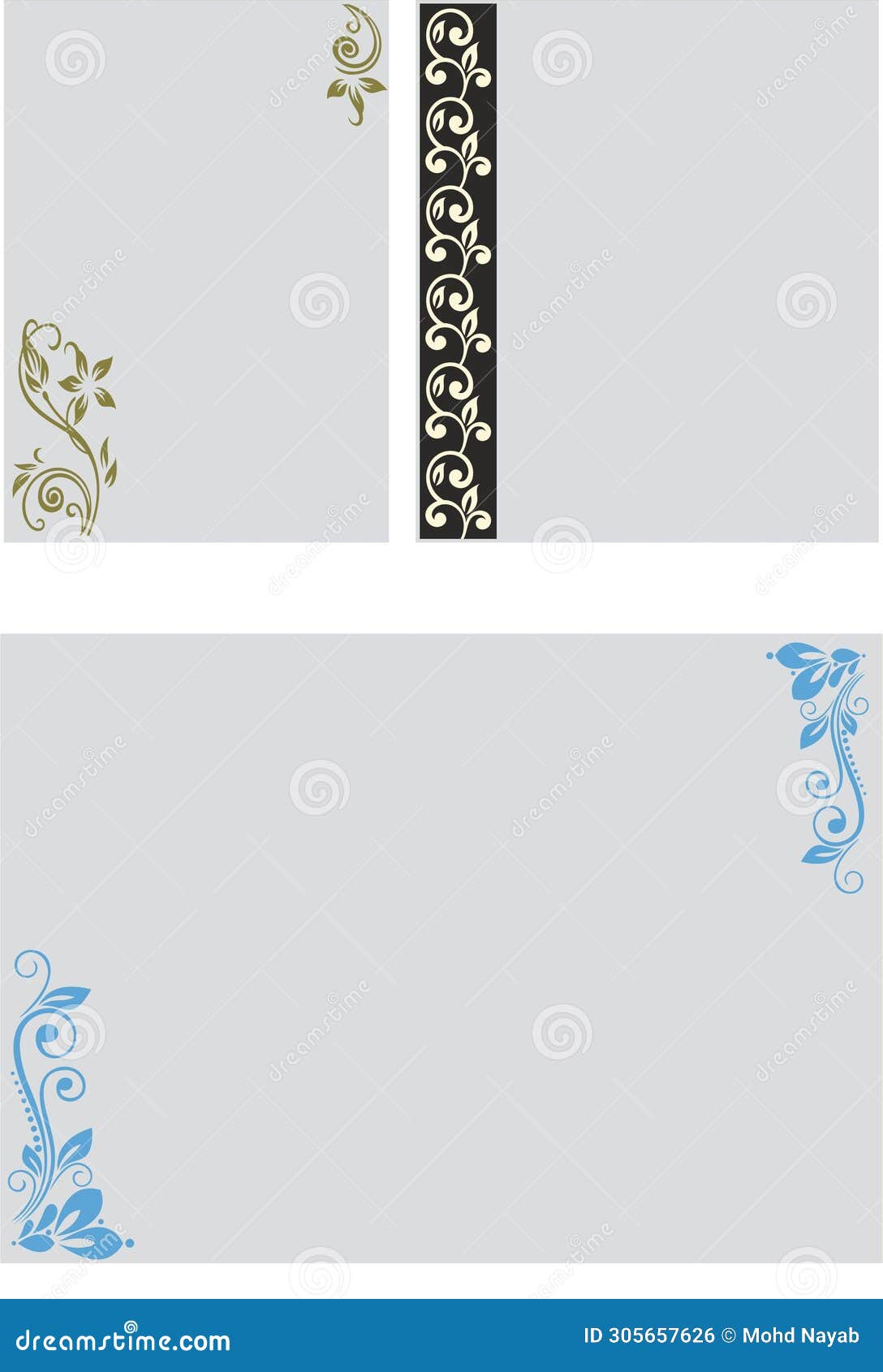 Led Mirror Glass Floral Border Pattern Frame, Design Vector ...