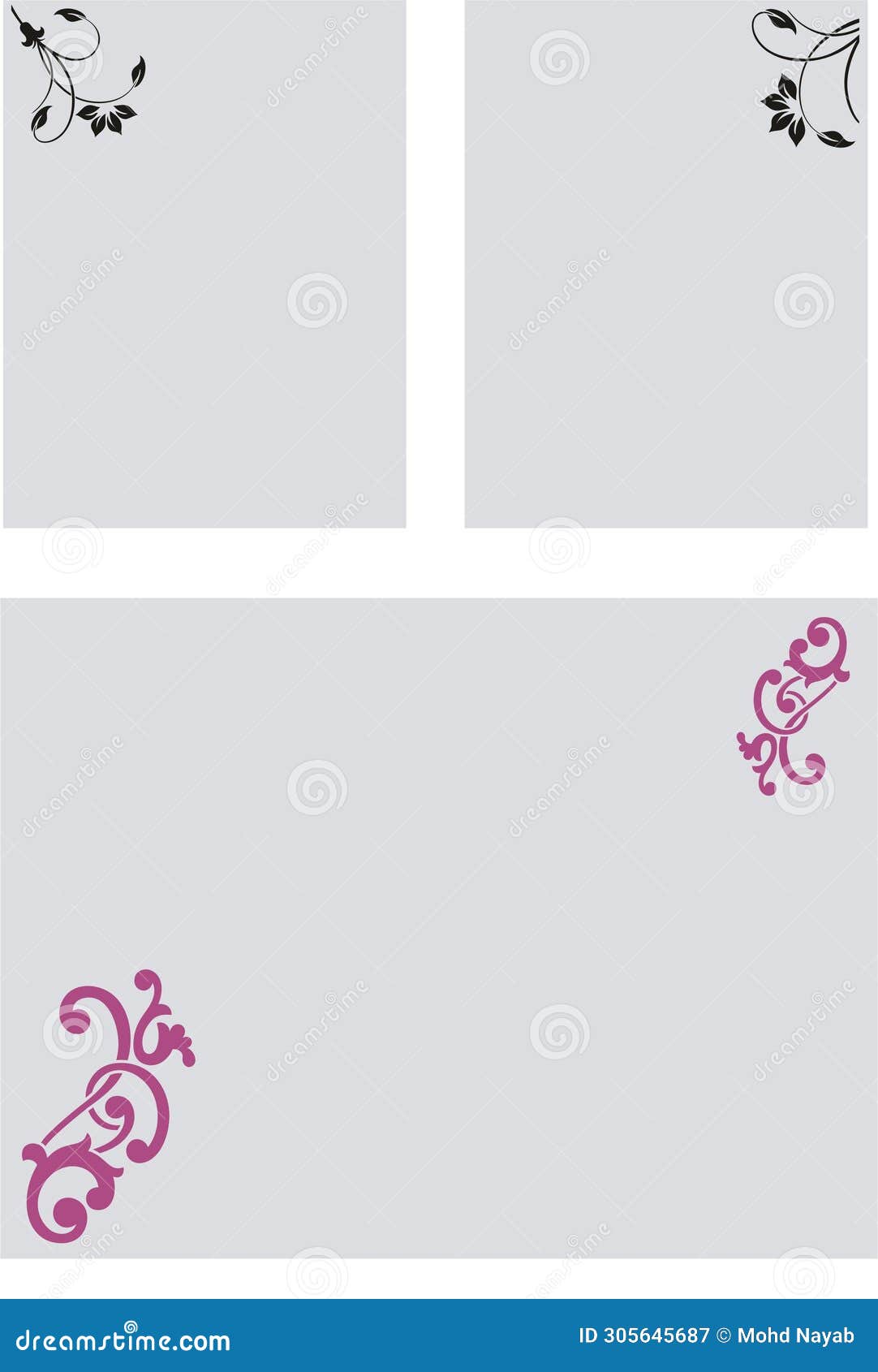 Led Mirror Glass Floral Border Pattern Frame, Design Vector ...