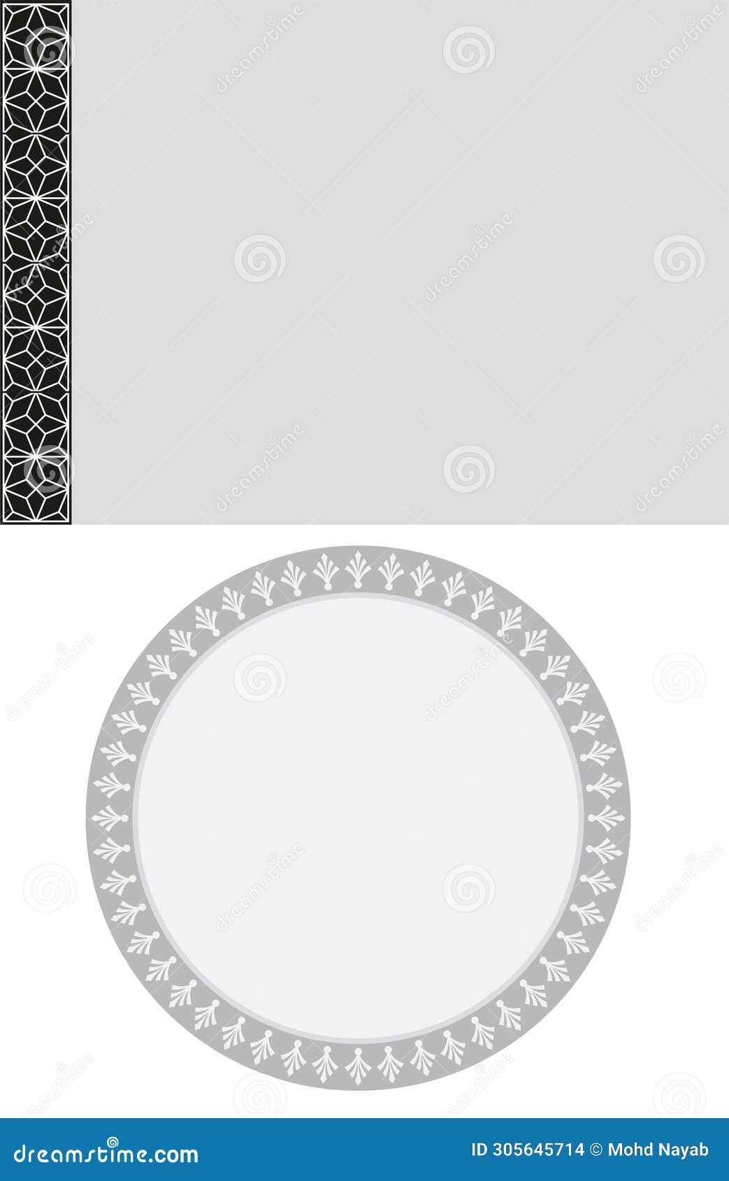 Led Mirror Glass Floral Border Pattern Frame, Design Vector ...