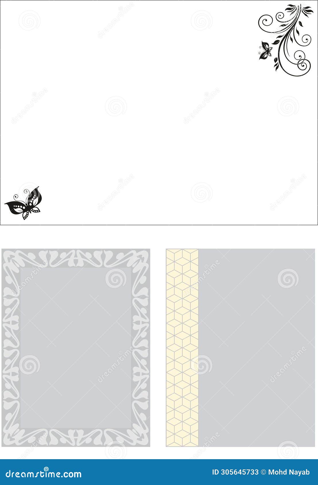 Led Mirror Glass Floral Border Pattern Frame, Design Vector ...