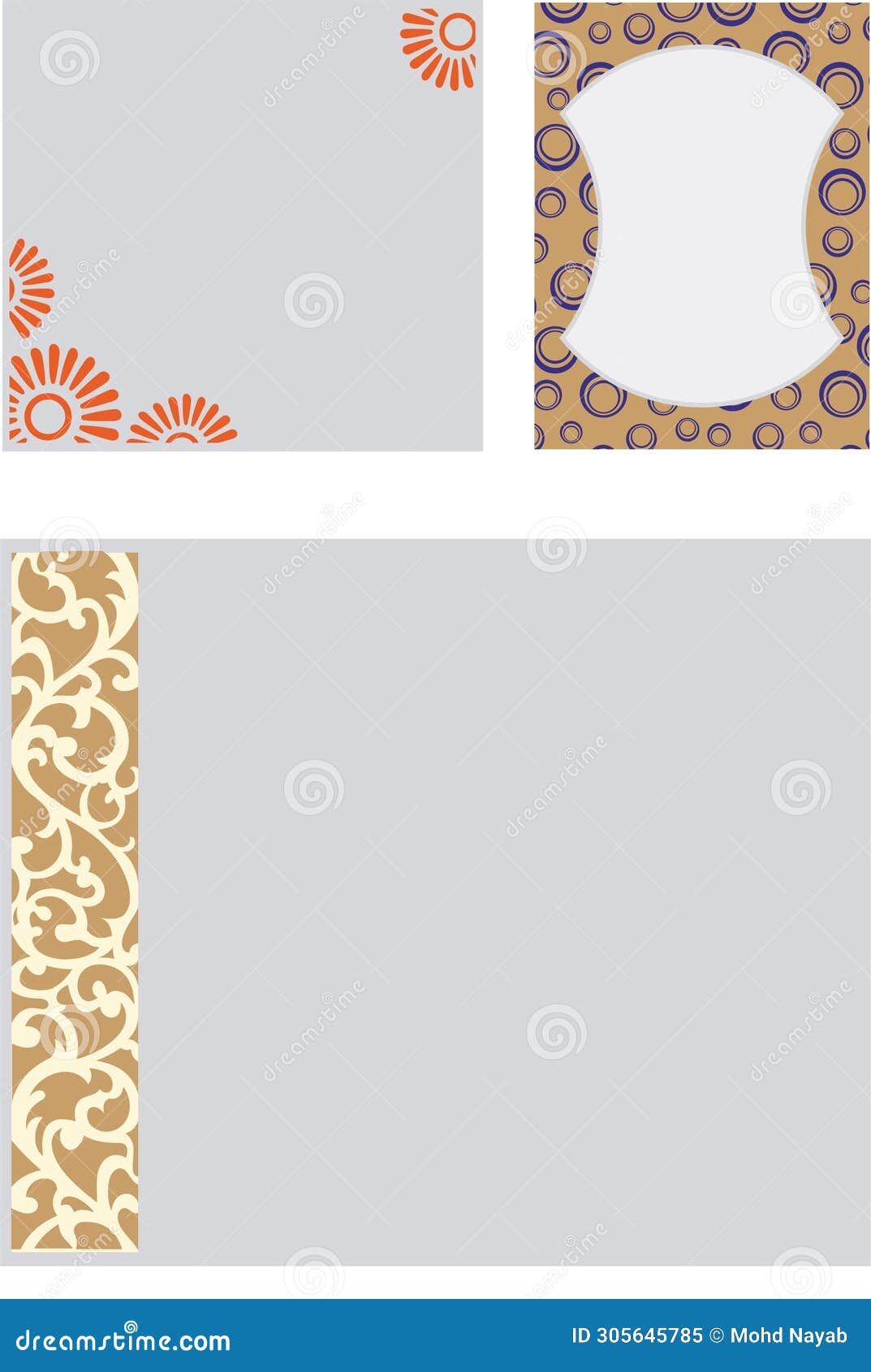 Led Mirror Glass Floral Border Pattern Frame, Design Vector ...