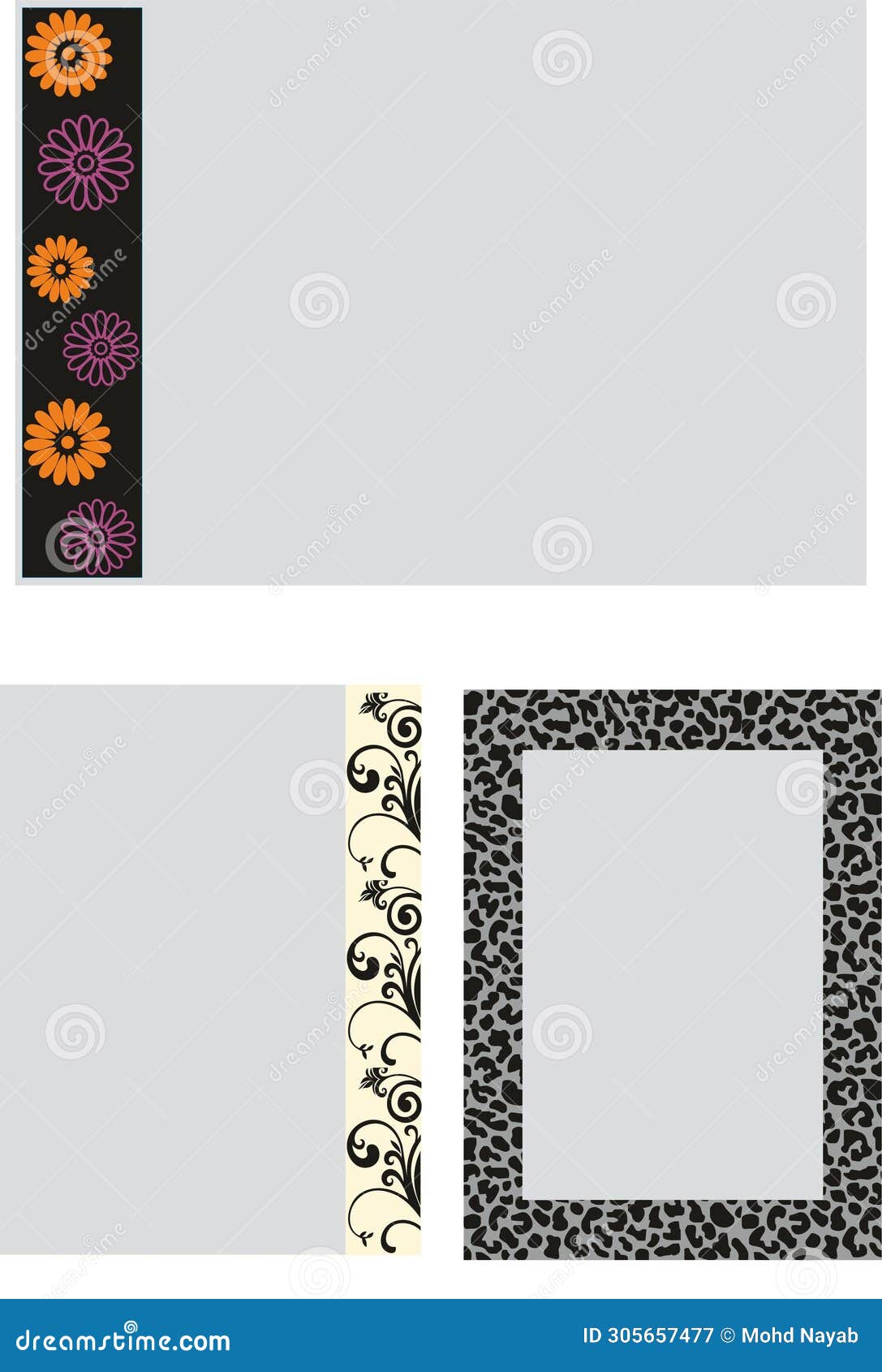 Floral Border Pattern Frame, Design Vector Illustration Stock Vector ...
