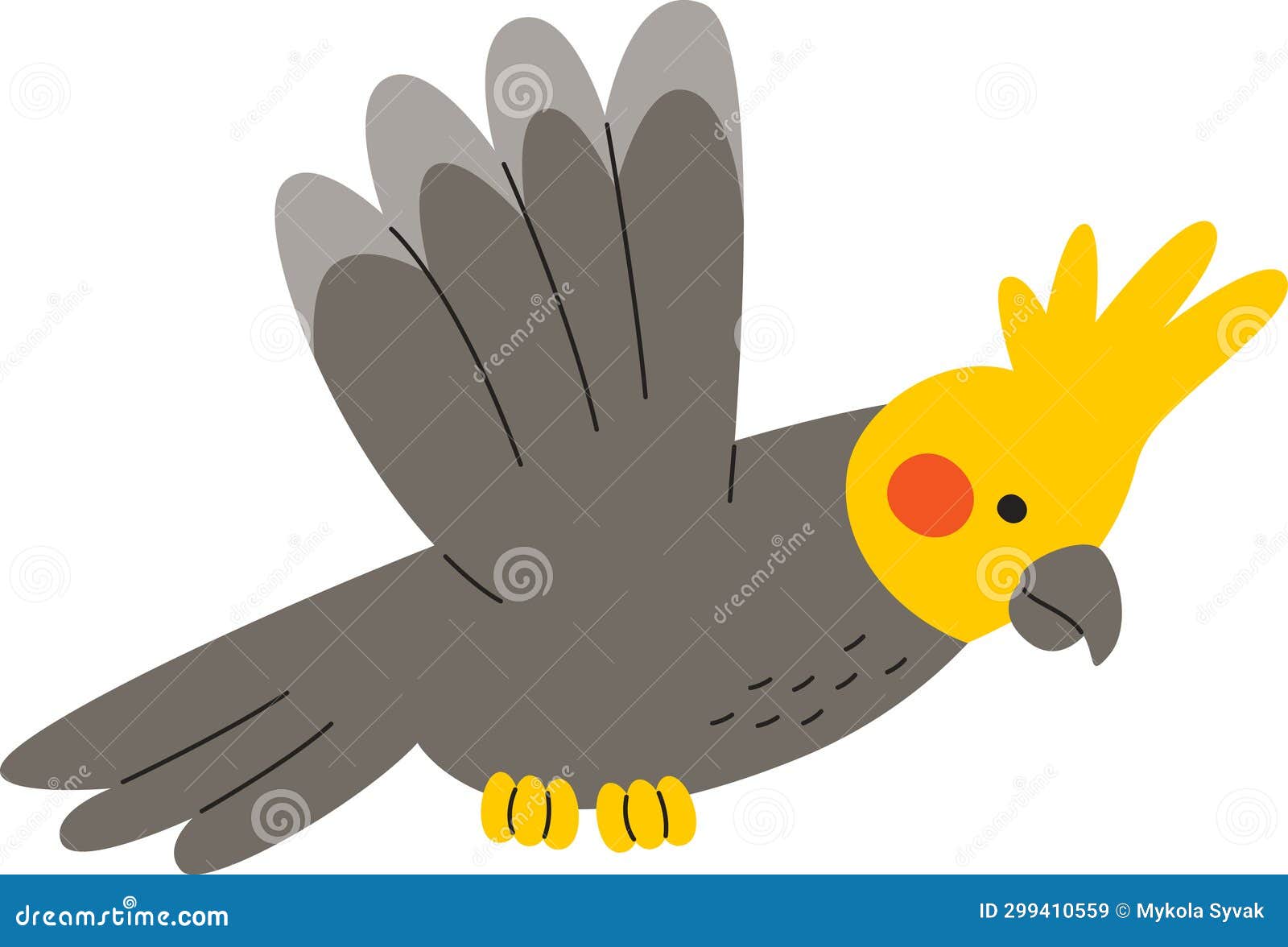 Corella Parrot Flying stock vector. Illustration of bird - 299410559