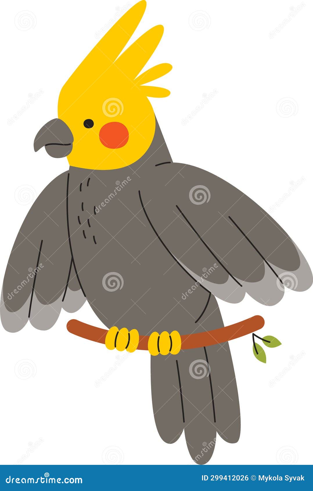 Corella Parrot Sitting On Swing Cartoon Vector | CartoonDealer.com ...