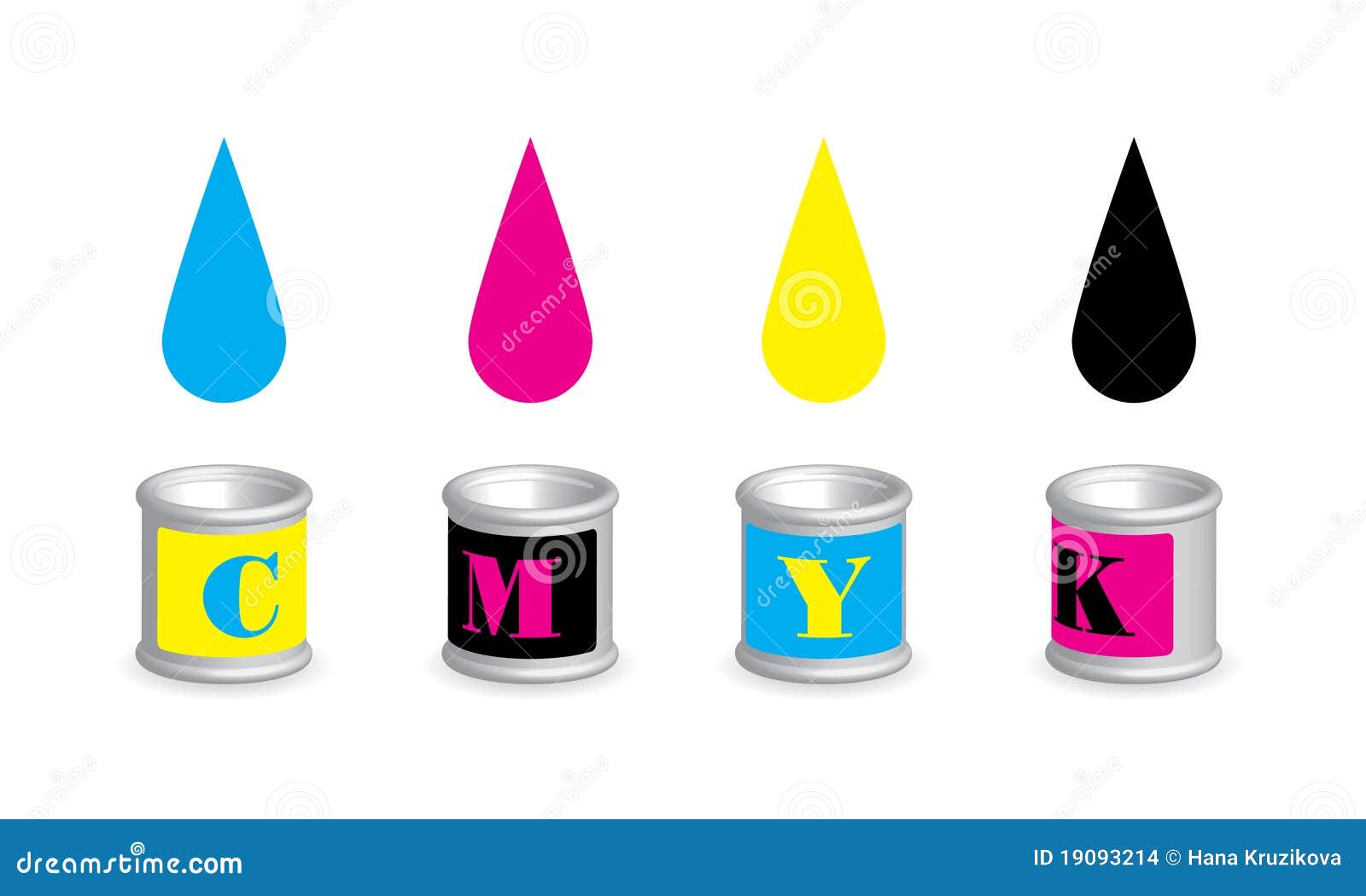 Cores de CMYK na lata ilustração do vetor. Ilustração de pintura - 19093214