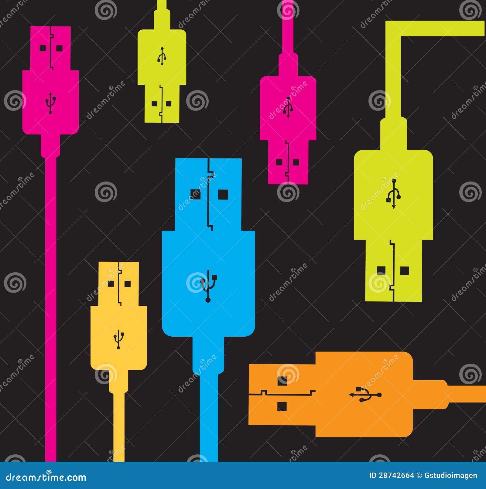 Cores de USB ilustração stock. Ilustração de porta, cores - 28742664