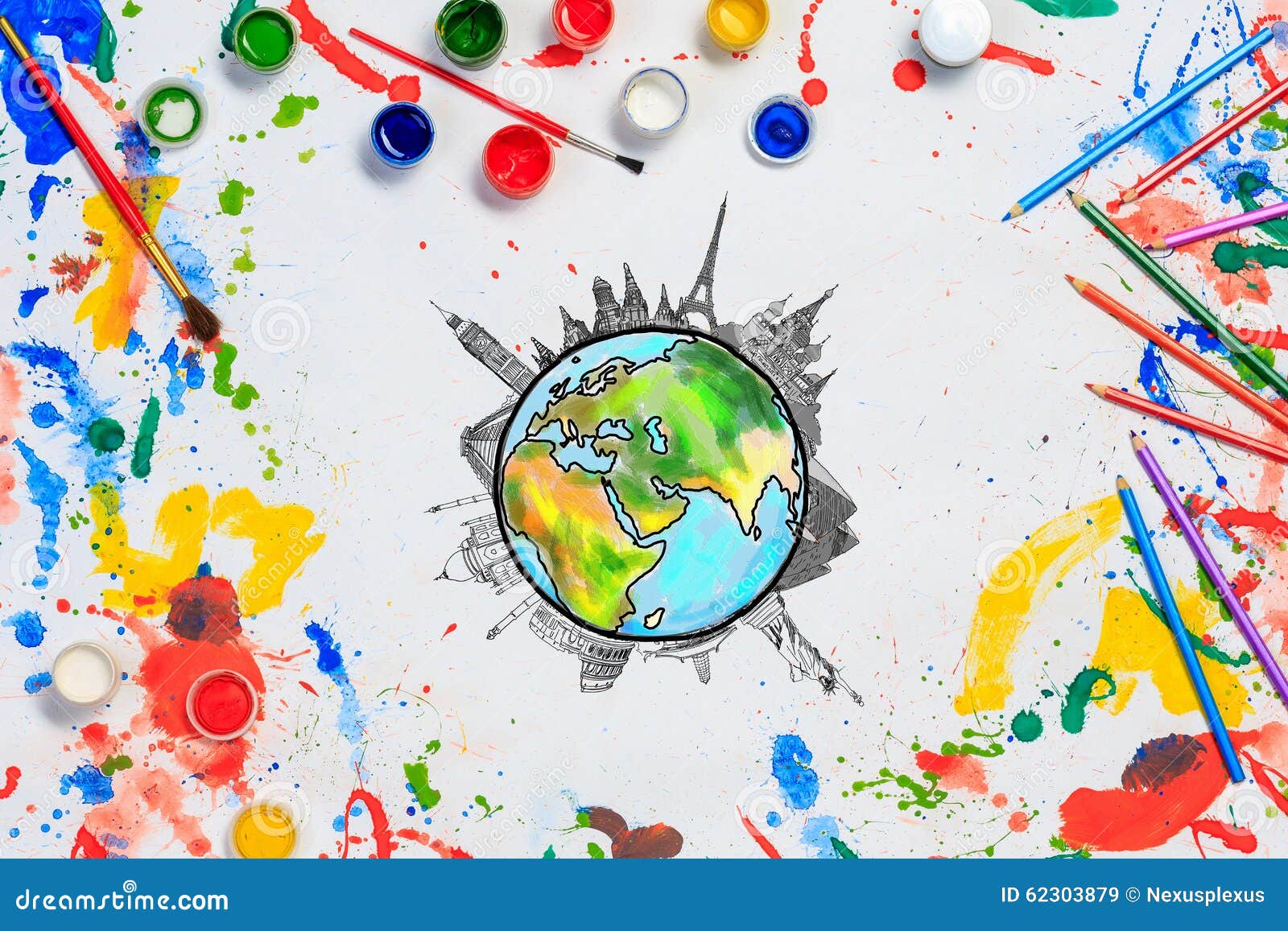 Cores do mundo imagem de stock. Imagem de branco, visita - 62303879