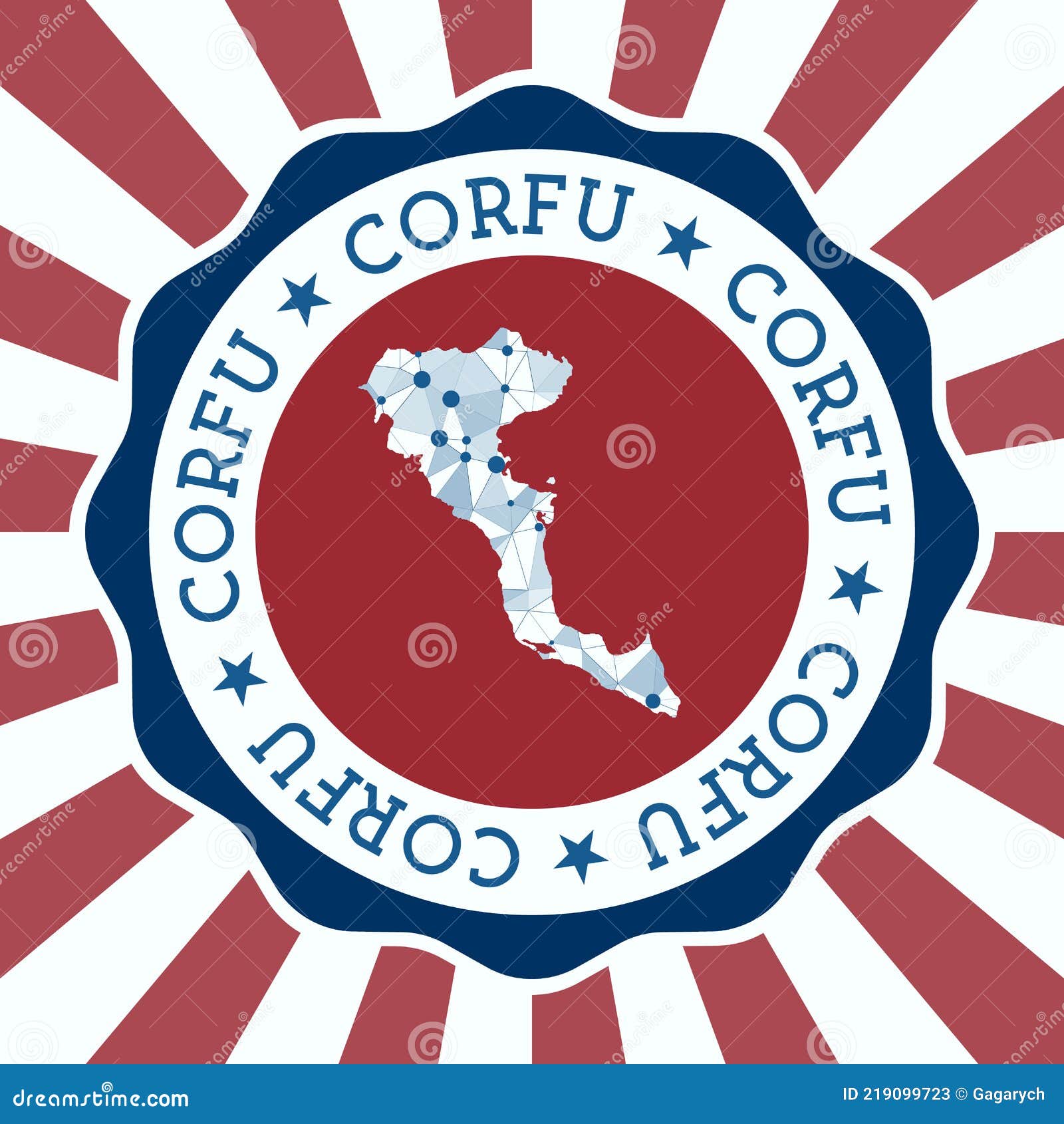 Corfu Badge. stock vector. Illustration of corfu, futuristic - 219099723