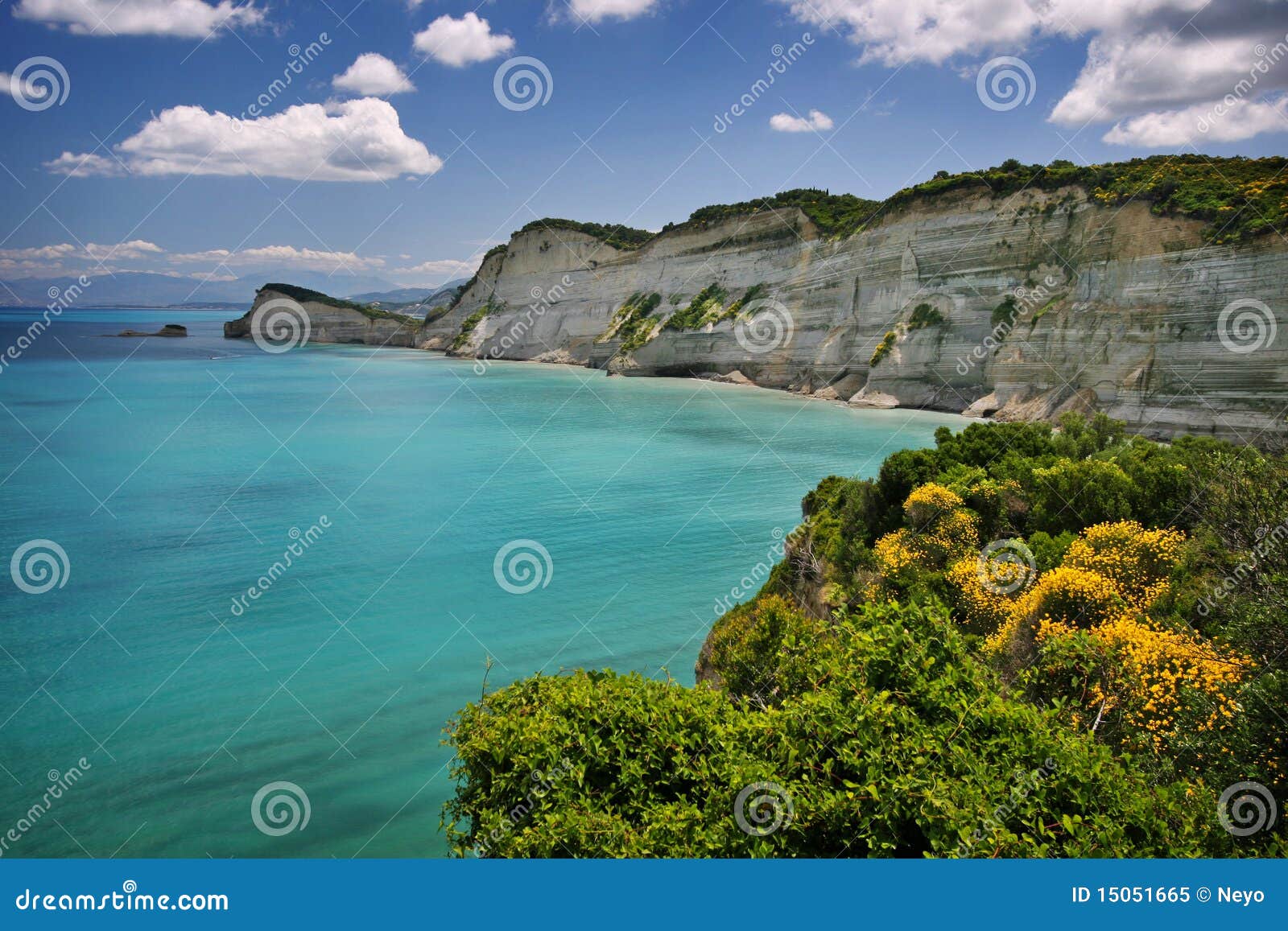 Corfu coast stock image. Image of nature, cape, coastline - 15051665