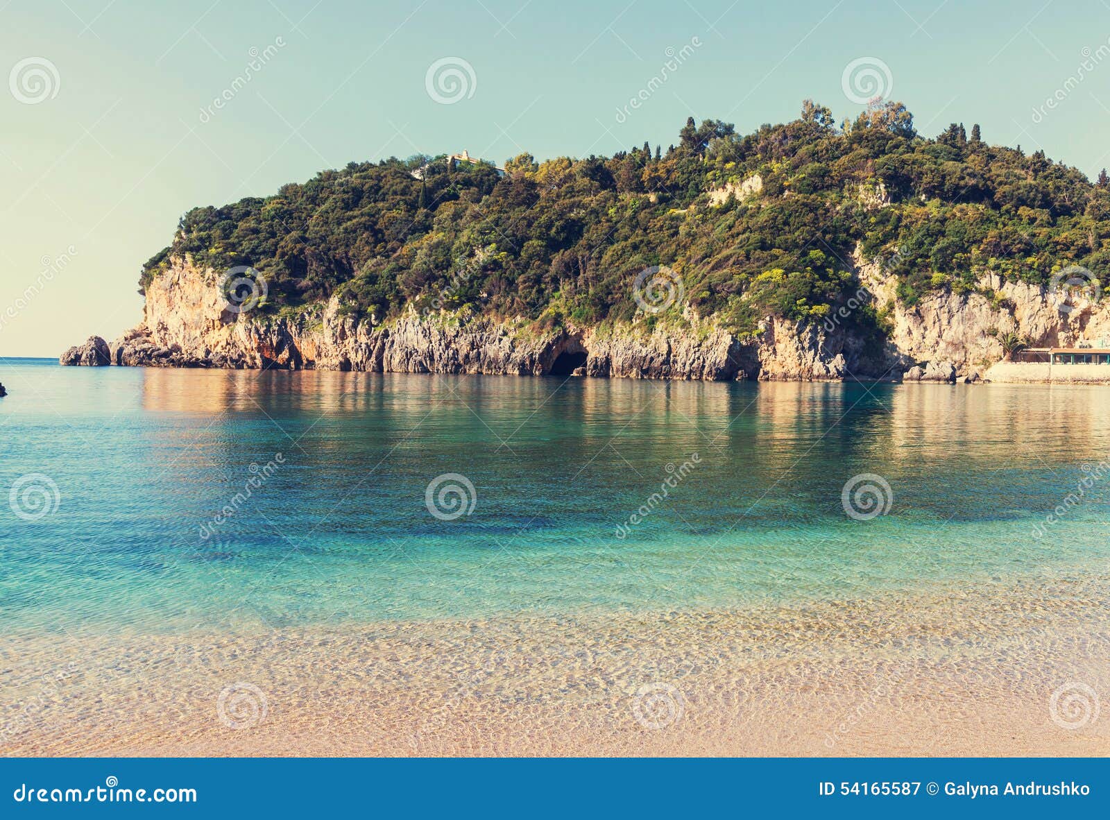Corfu coast stock image. Image of outside, beach, coastline - 54165587