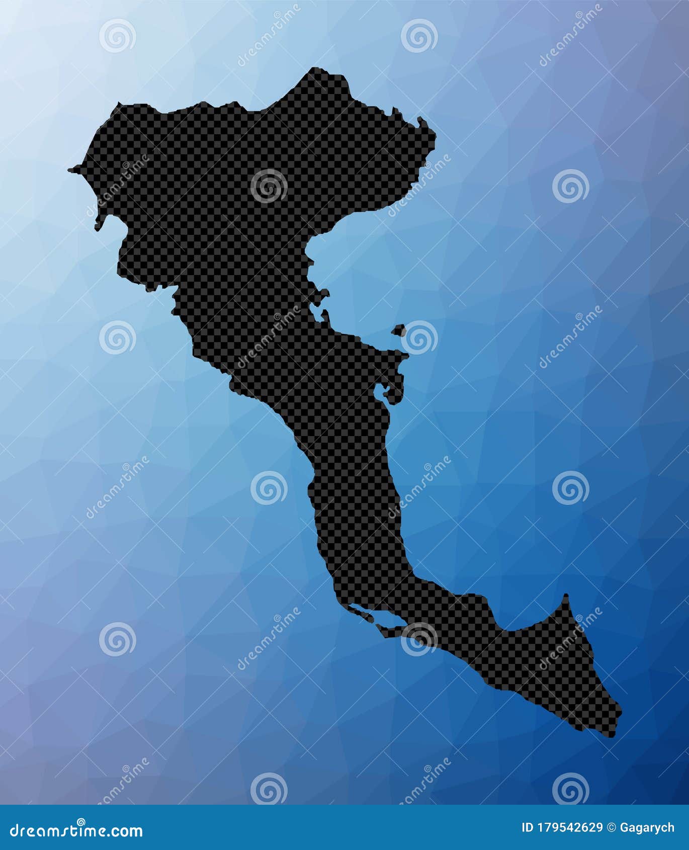 Low Poly Map Of Corfu. Cartoon Vector | CartoonDealer.com #236953151
