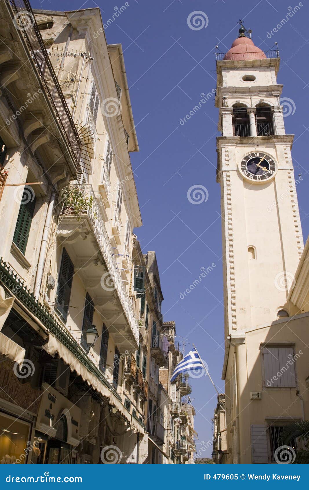Corfu, Greece stock image. Image of perspective, clock - 479605