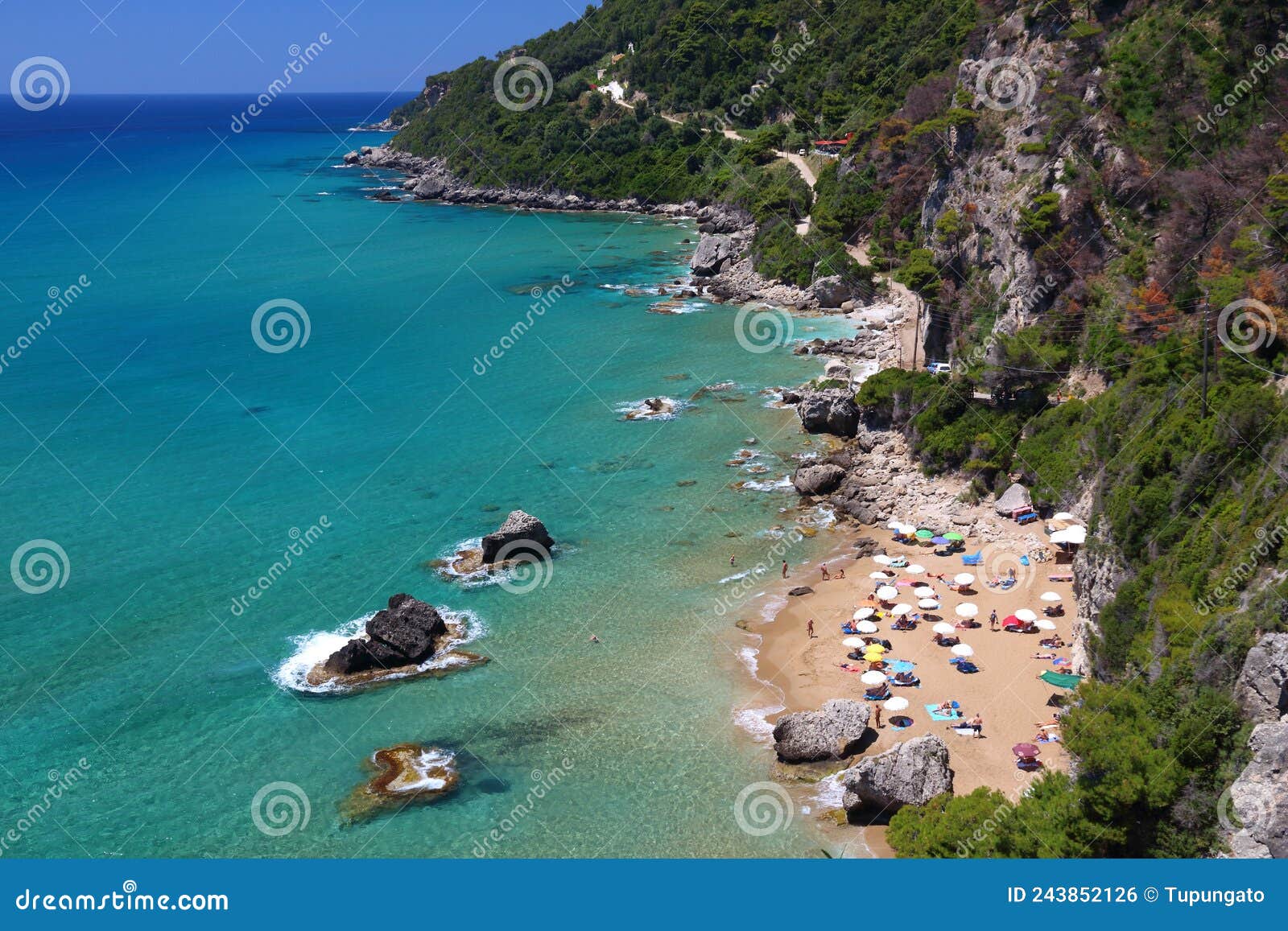 Corfu Greece - Myrtiotissa Beach Stock Photo - Image of mediterranean ...