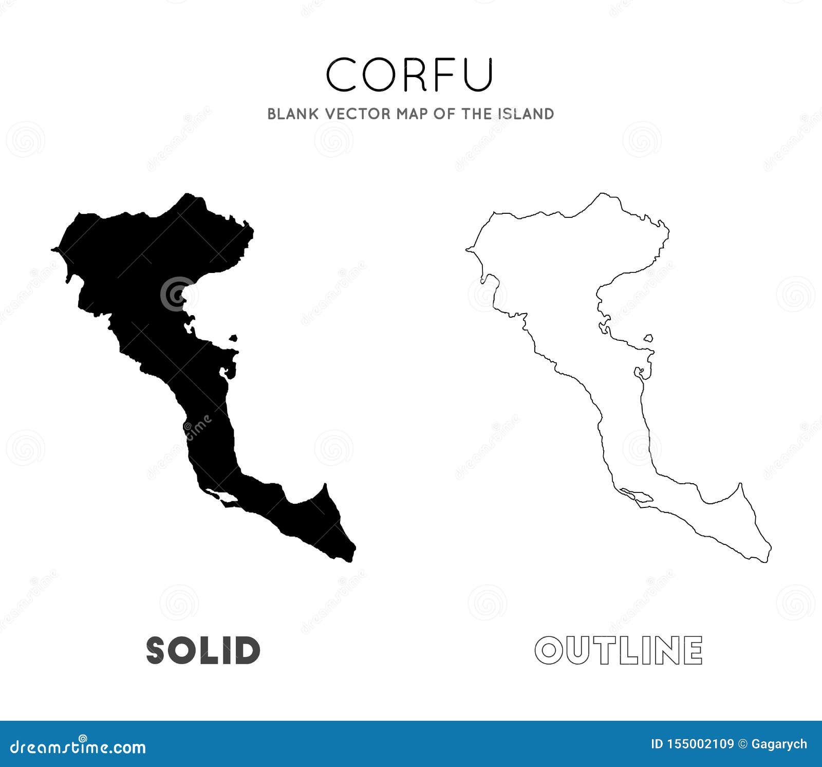 Corfu Map Outline. Vintage Discover The World. Vector Illustration ...