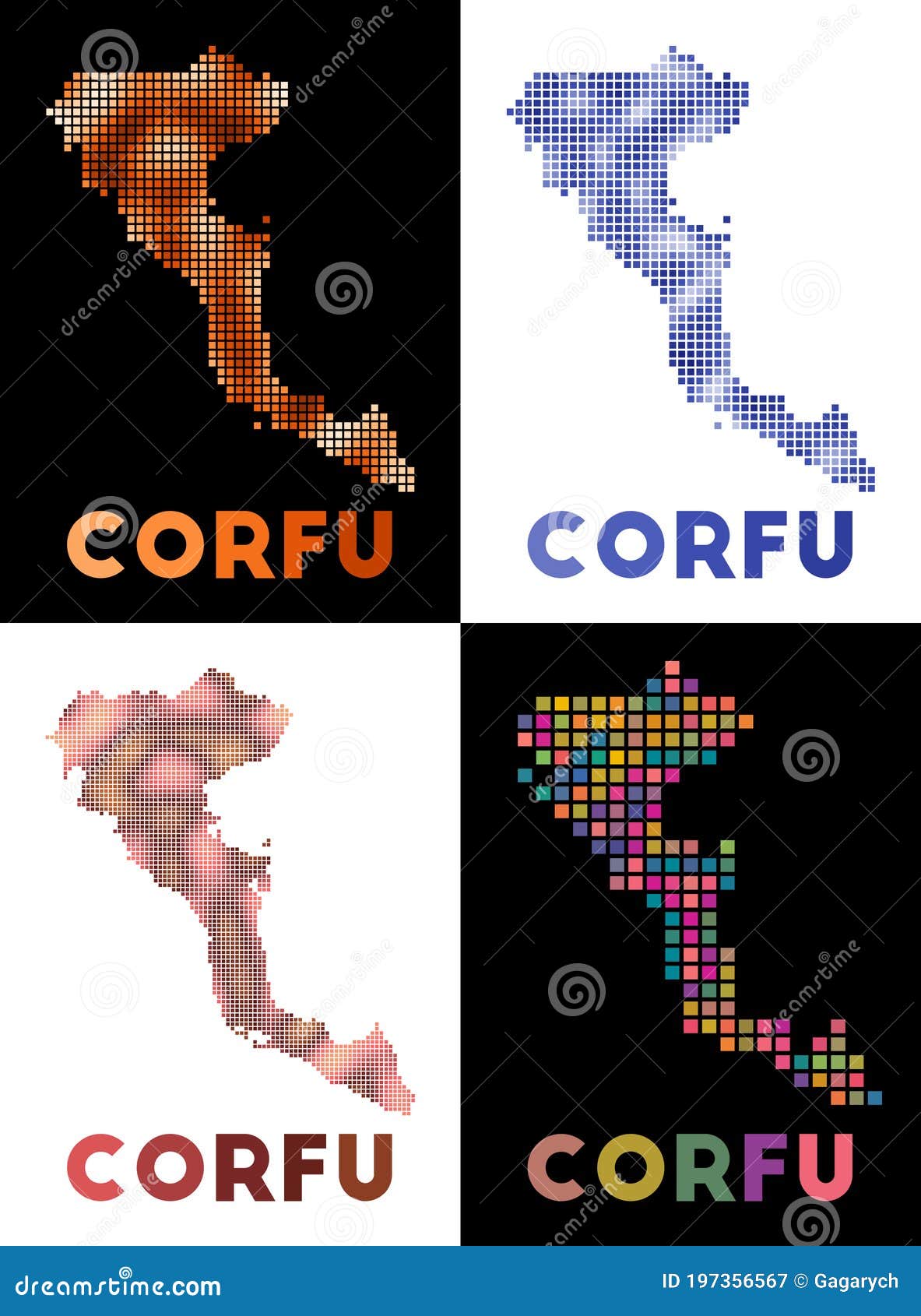 Corfu Map Design. Cartoon Vector | CartoonDealer.com #177196543