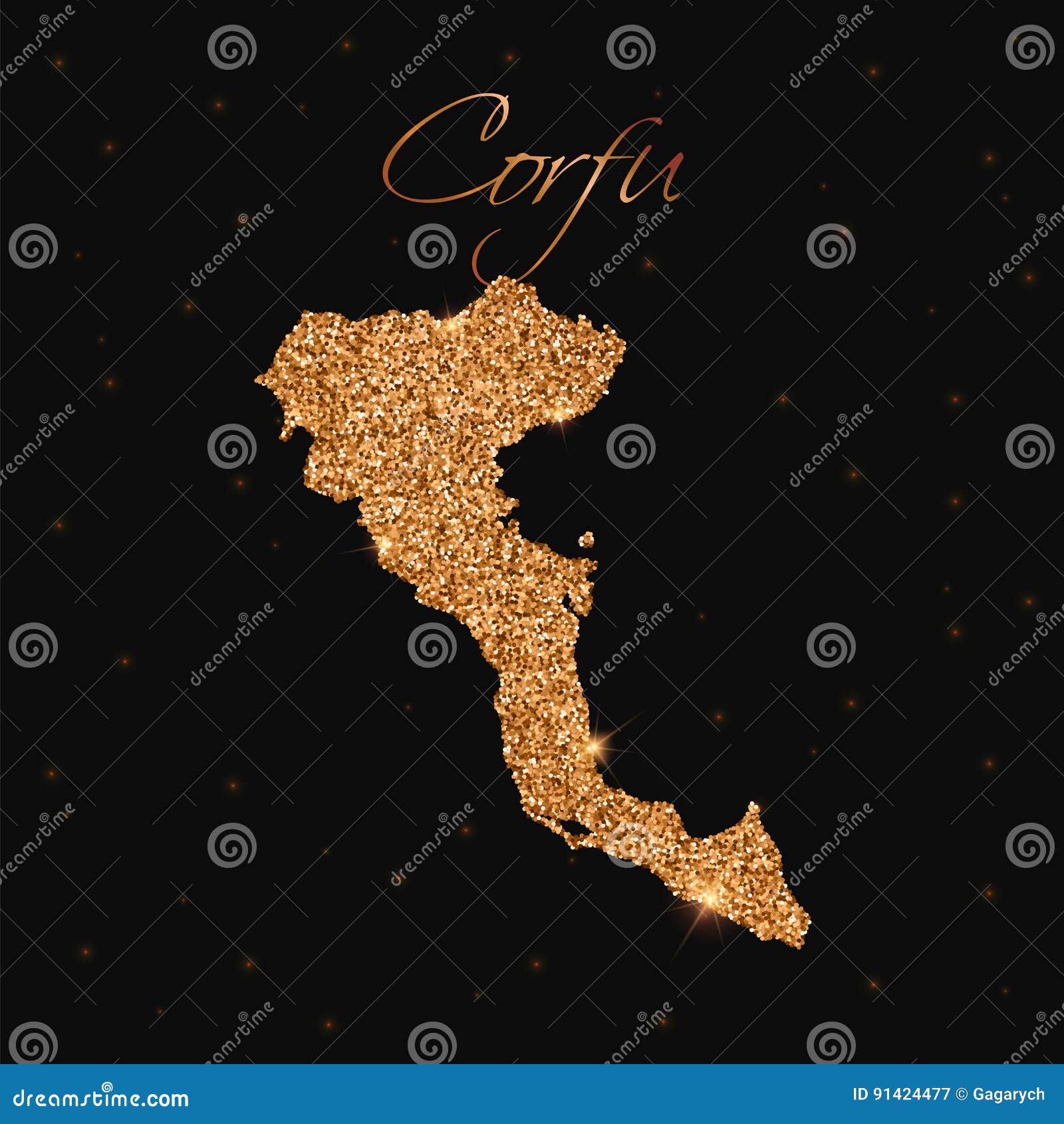 Corfu Map Design. Cartoon Vector | CartoonDealer.com #177196543