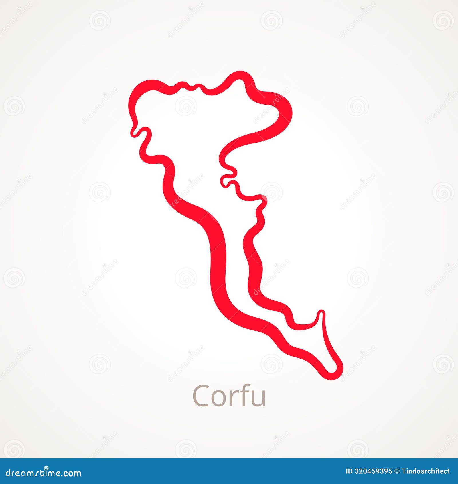 Corfu Map Outline. Vintage Discover The World. Vector Illustration ...
