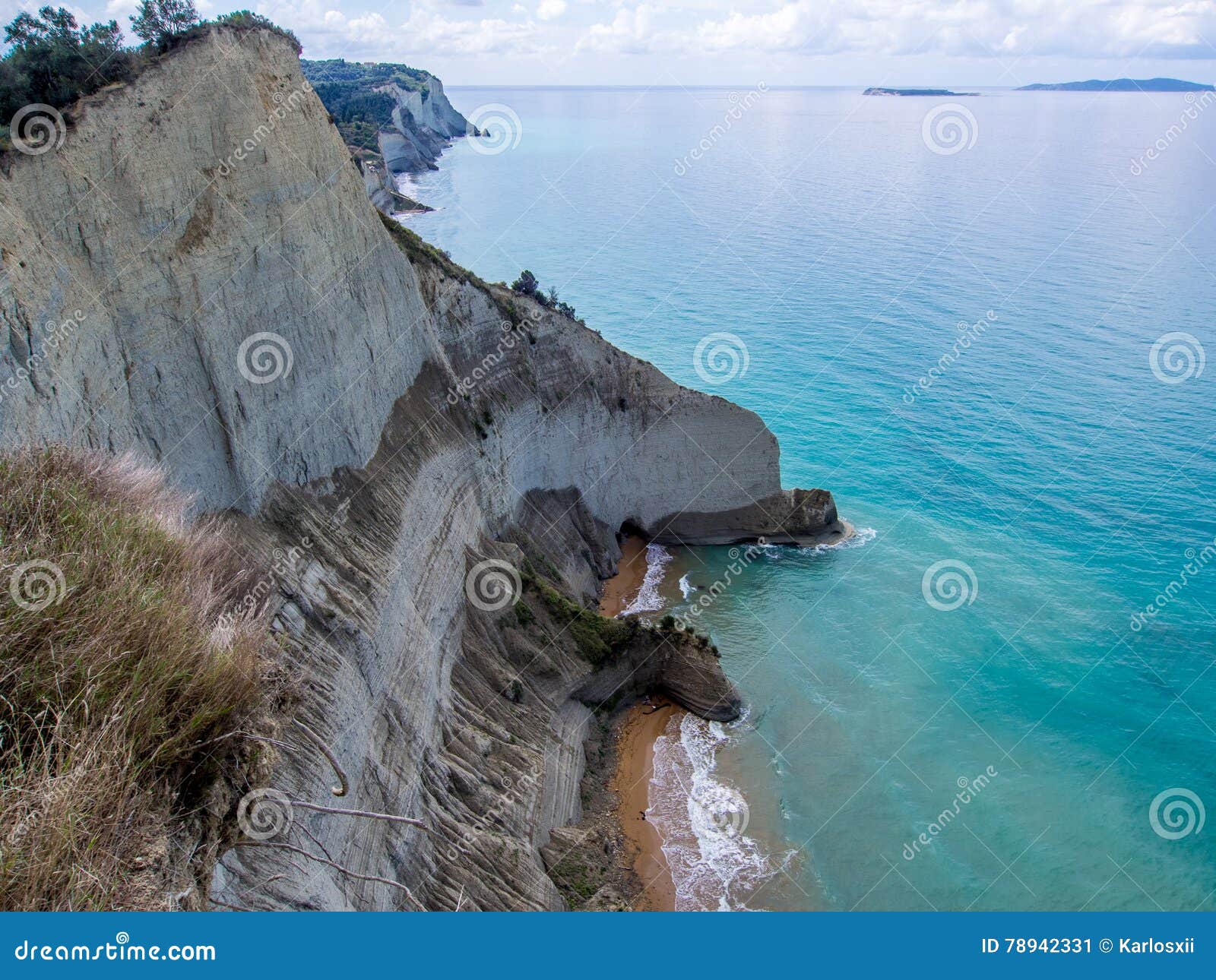 Corfu - Peroulades cliffs stock image. Image of ionian - 78942331