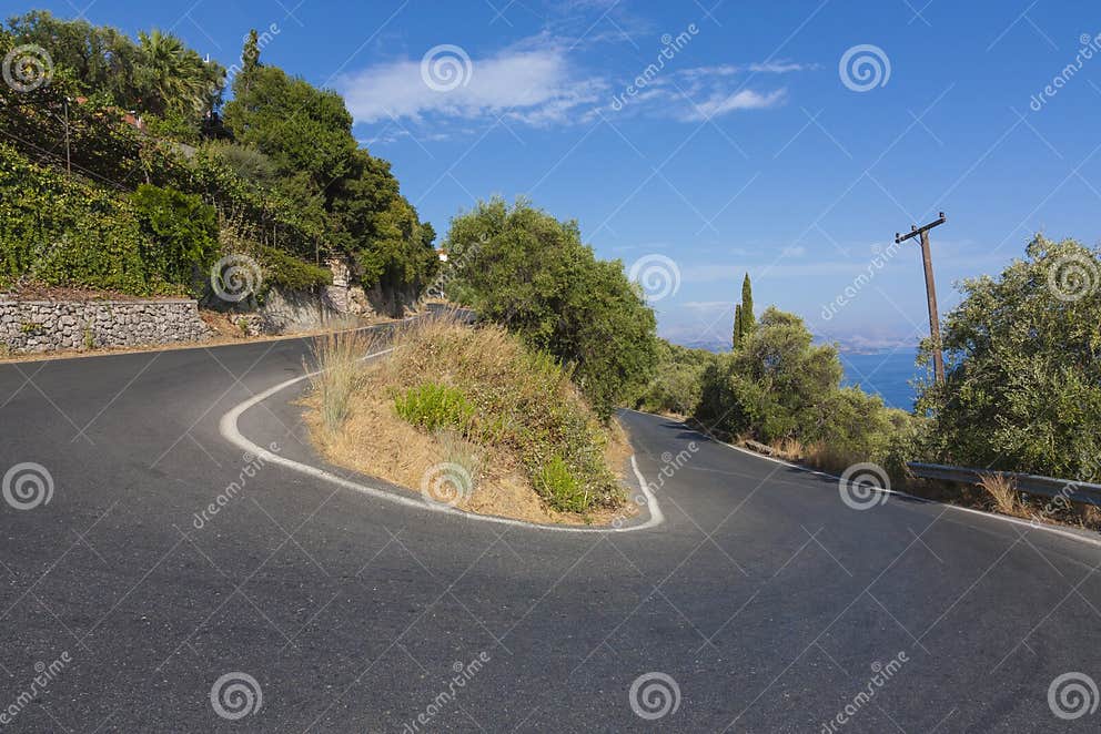Corfu road stock image. Image of forest, barren, alps - 27168733