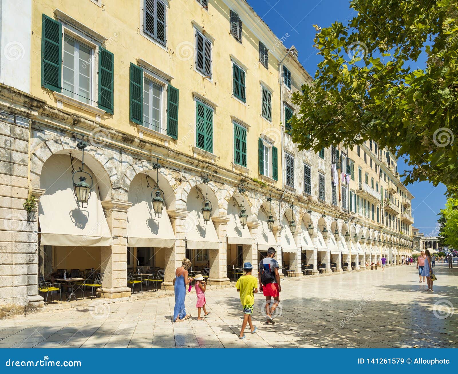 Corfu Town Centre Esplanades and Market Editorial Stock Image - Image ...