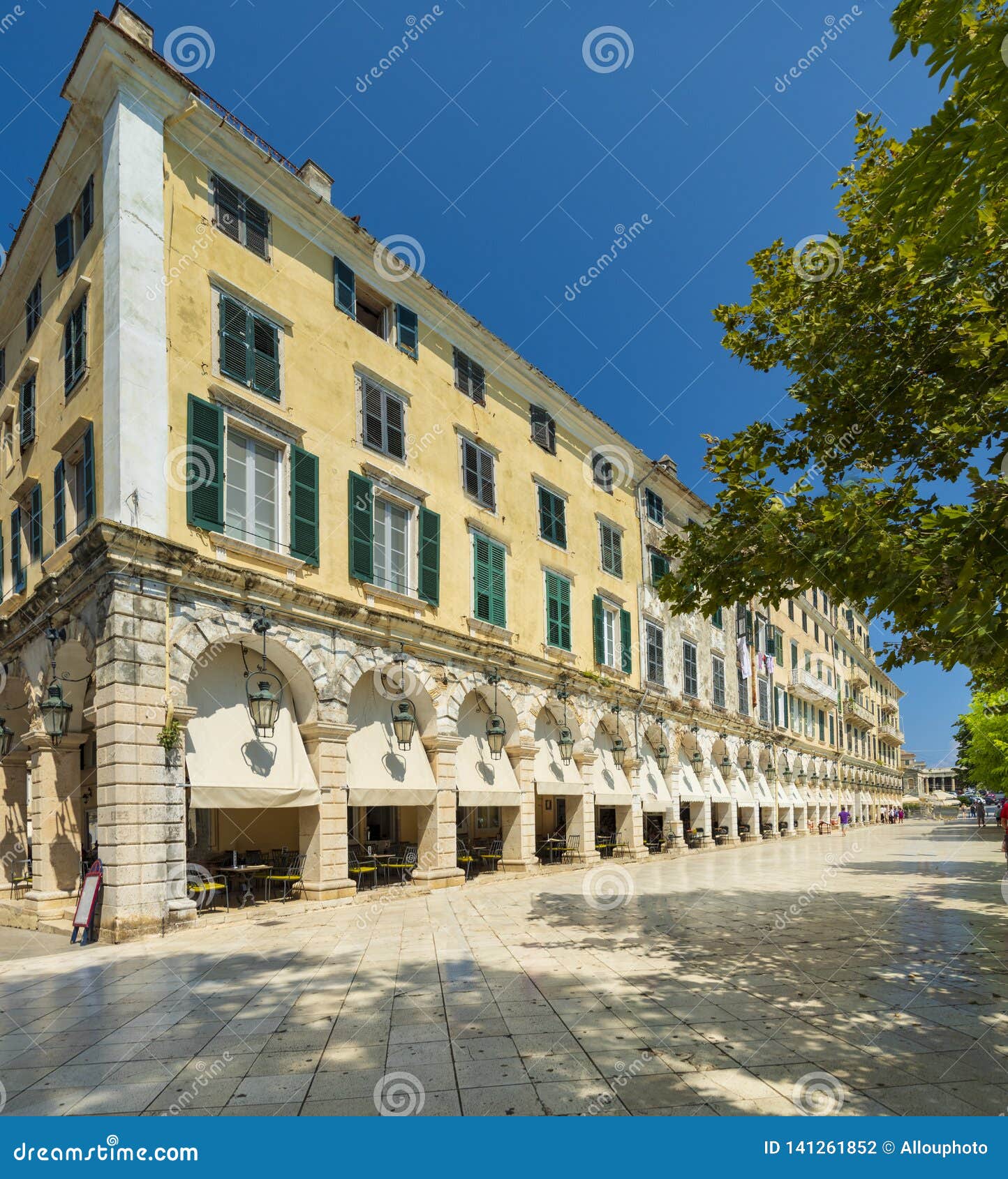 Corfu Town Centre Esplanades and Market Stock Photo - Image of shopping ...