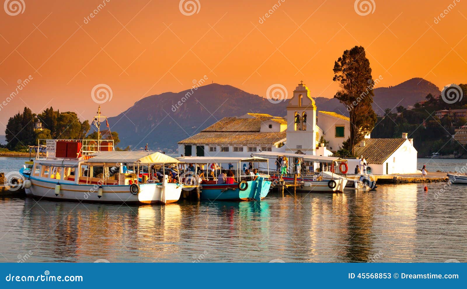 Corfu, Greece. Courtyard Of The Theotokos Monastery Also Known As ...