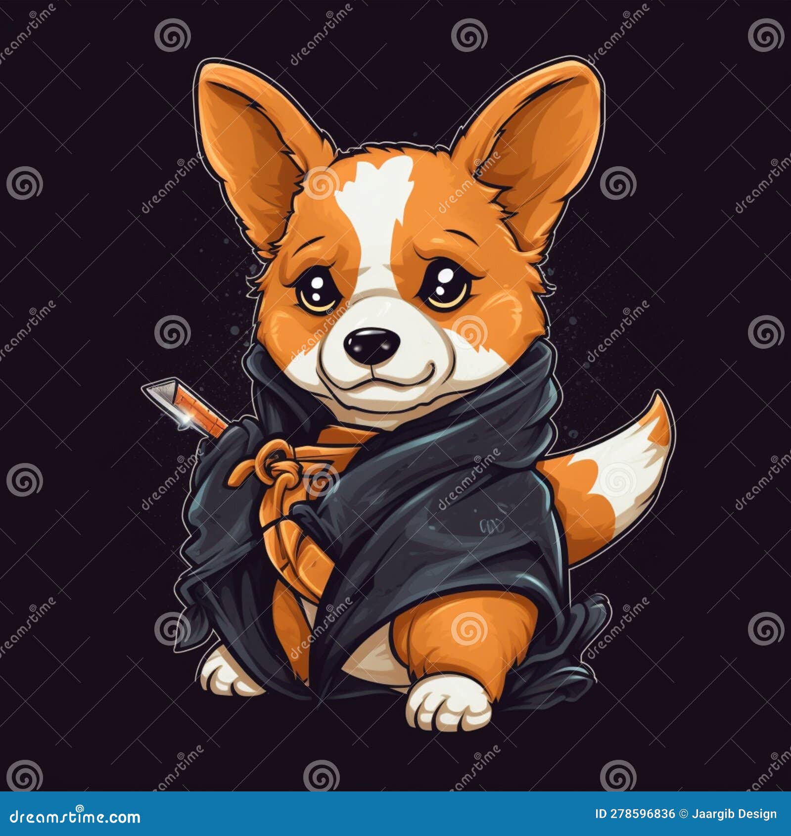 Corgi mascot stock illustration. Illustration of adorable - 278596836