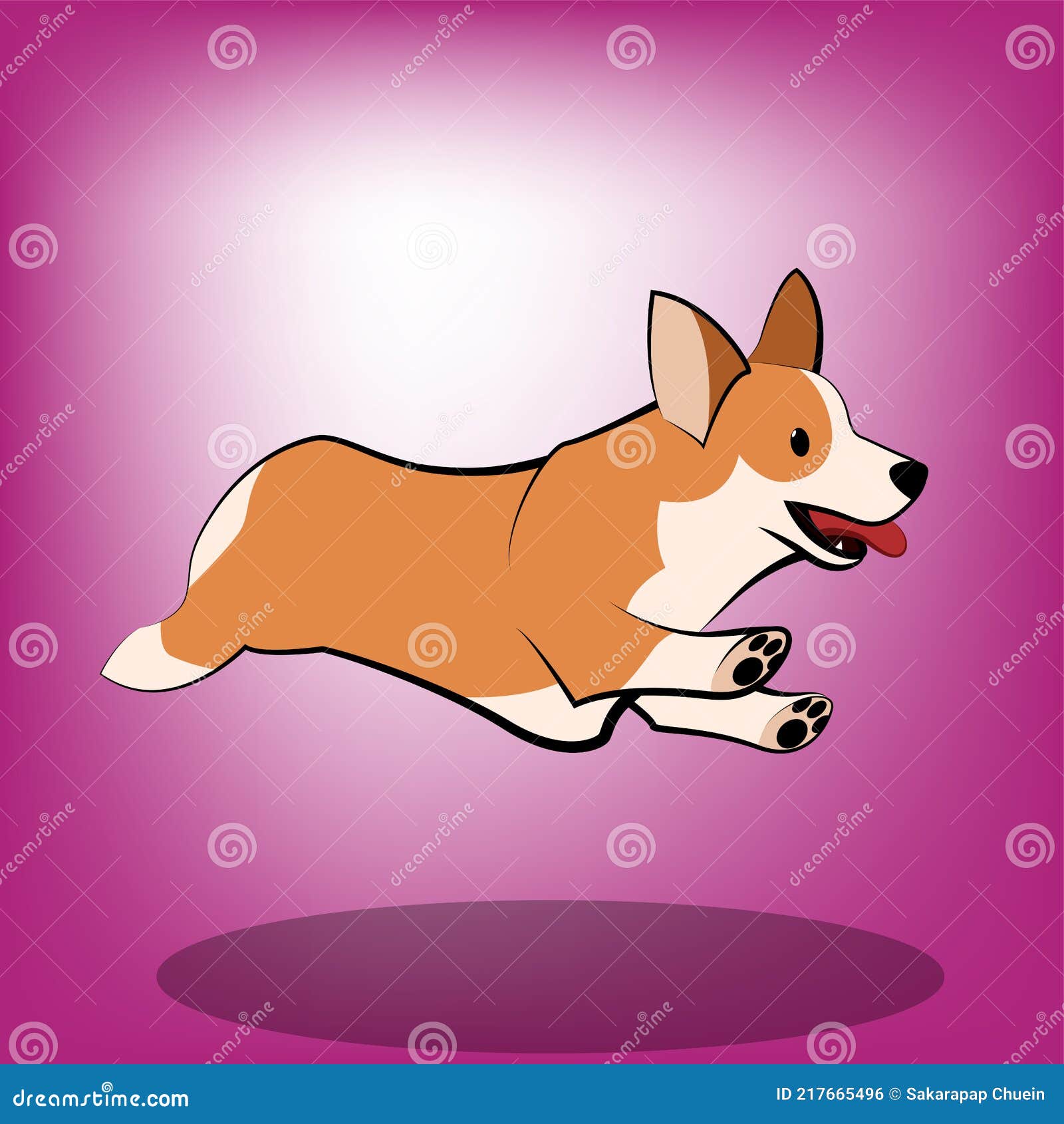 A corgi dog it is running stock vector. Illustration of cute - 217665496