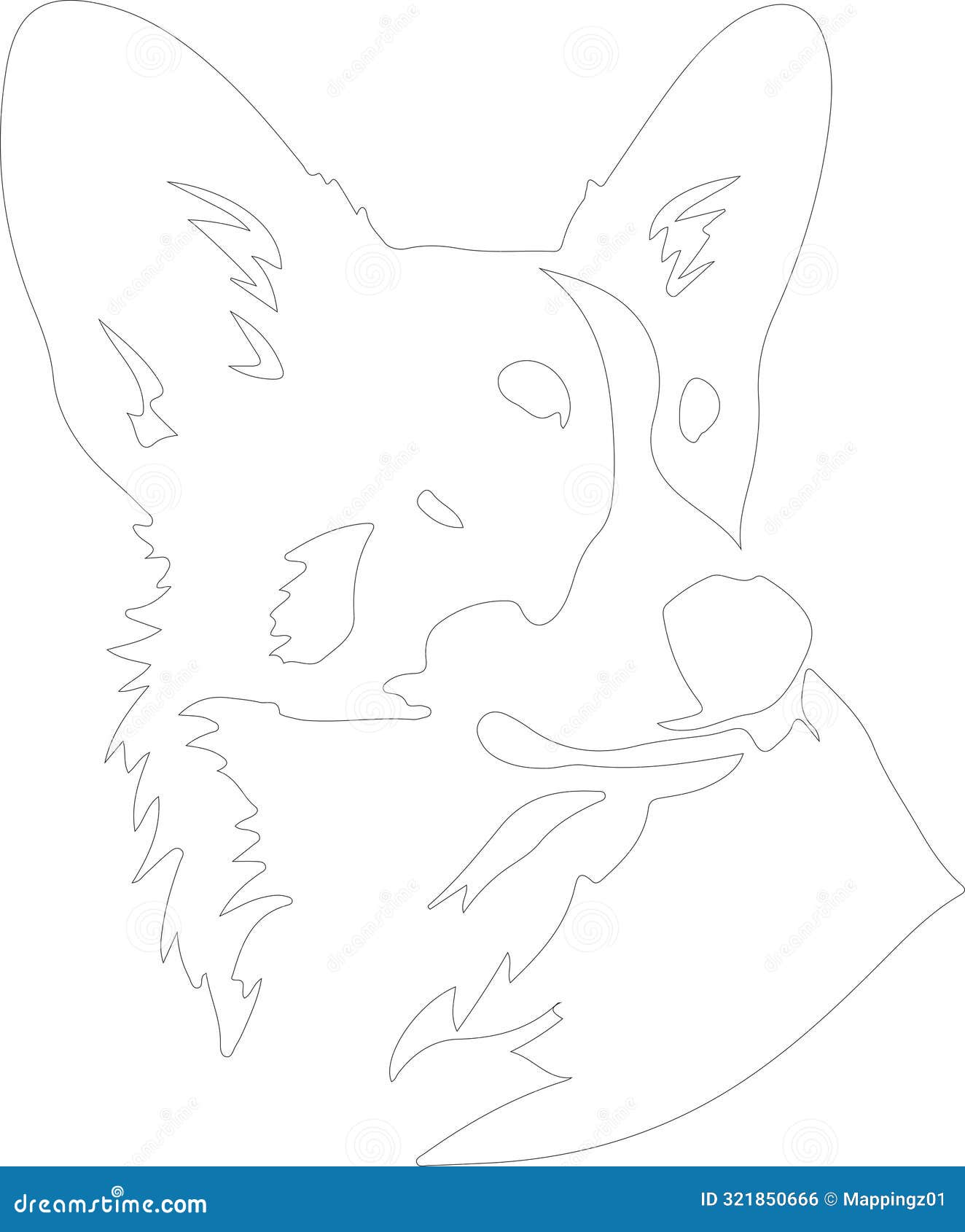 Corgi Outline Outline Silhouette Generative Ai Stock Vector ...