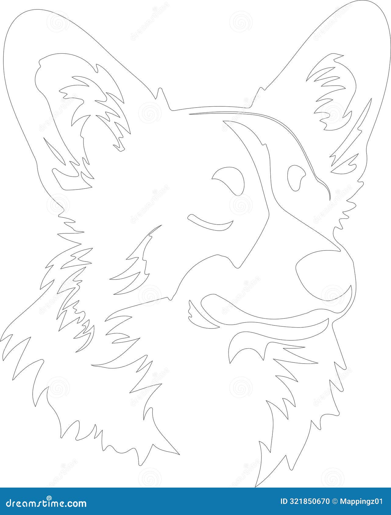 Corgi Outline Outline Silhouette Generative Ai Stock Vector ...