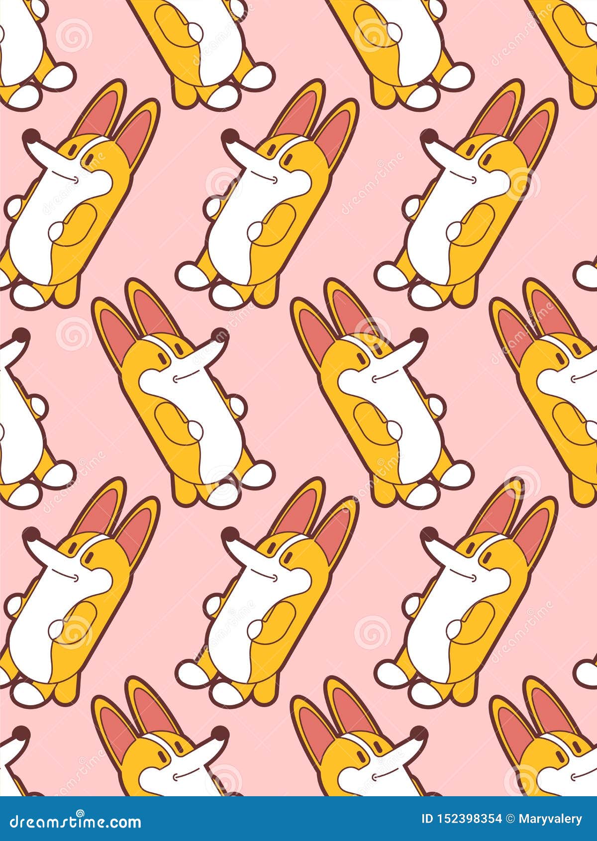 Corgi Pattern Seamless. Small Dog Background Stock Vector ...