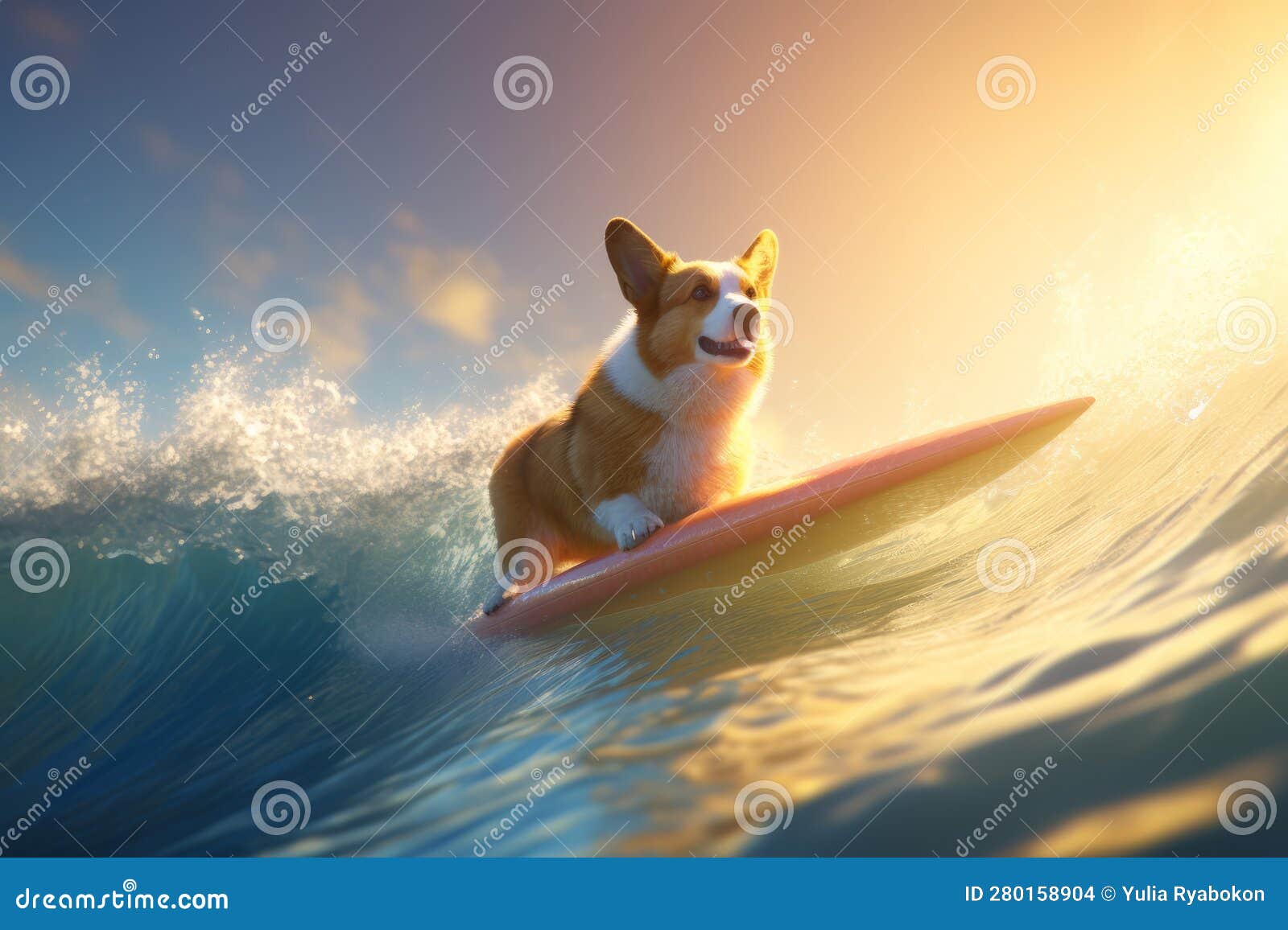 Corgi Wave Rider: Sunglassed Pup Hangs Ten On The Ocean Swells ...