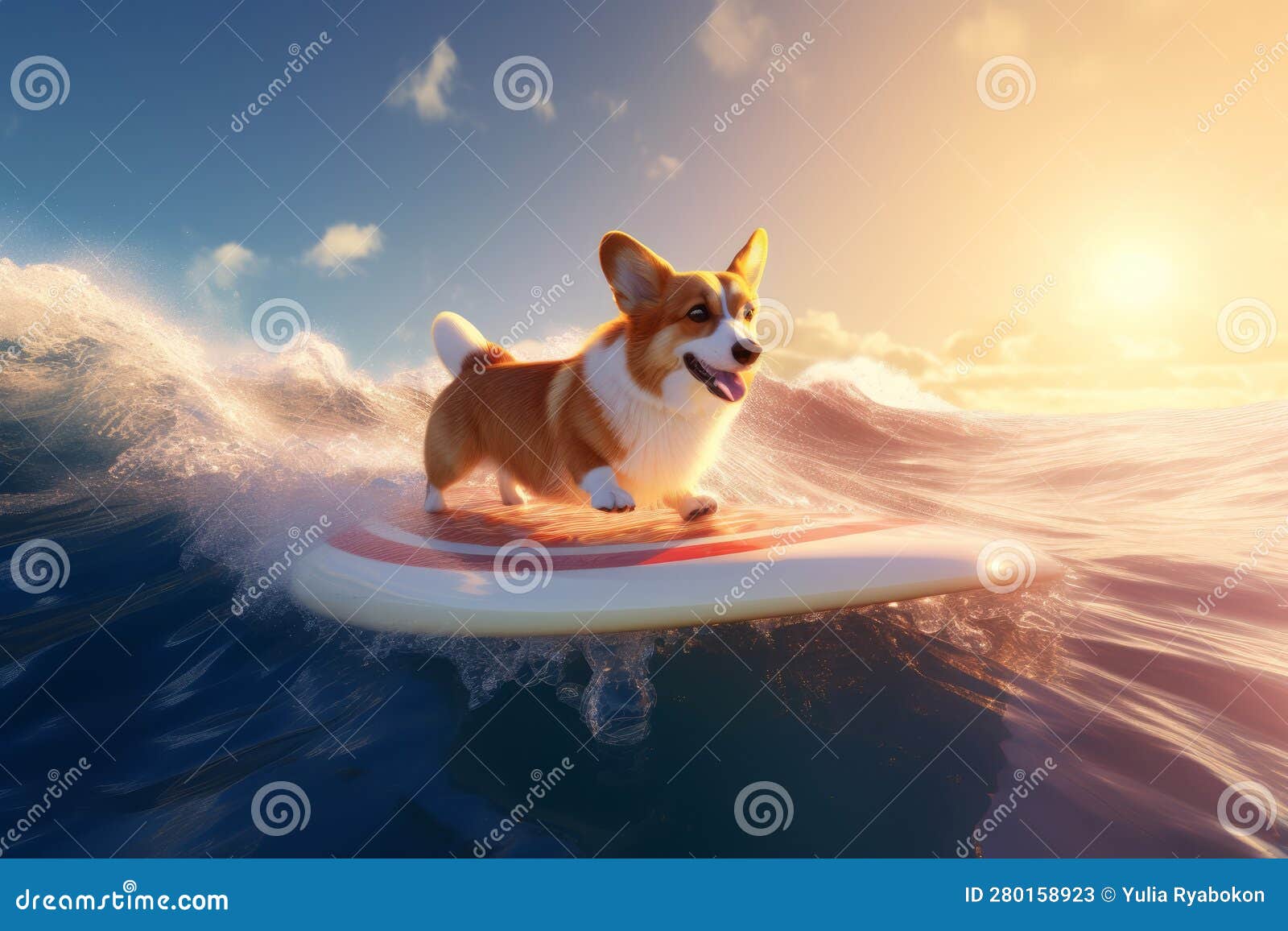 Corgi Wave Rider: Sunglassed Pup Hangs Ten On The Ocean Swells ...