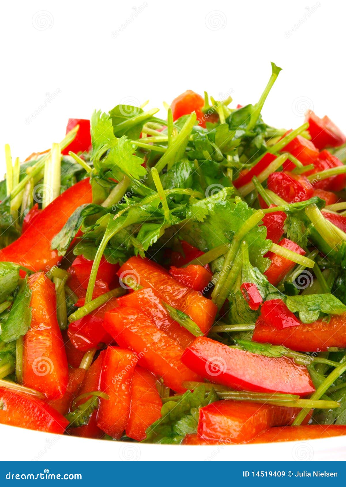 Coriander and Sweet Pepper Salad Stock Image - Image of spices, food ...
