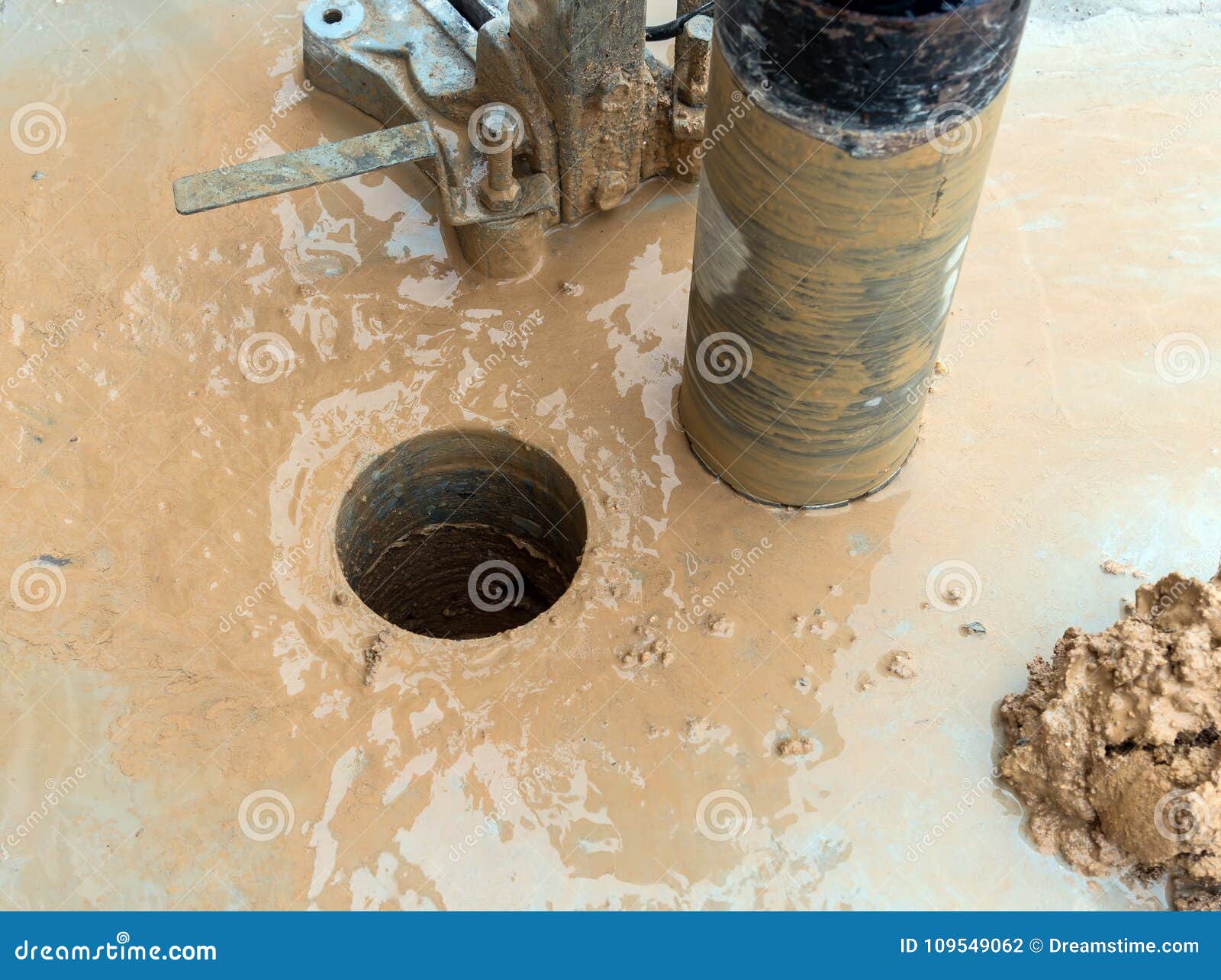 Coring Machine in Construction Work Stock Photo - Image of motor ...