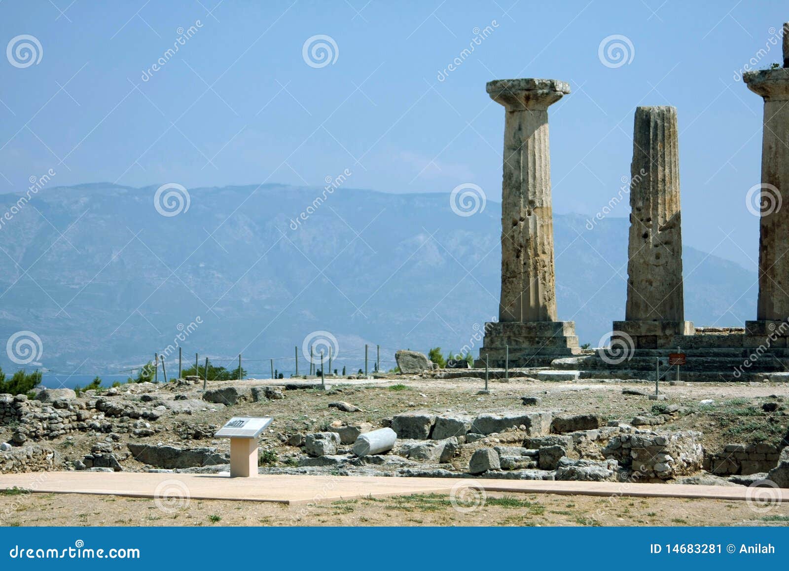 Corinth stock image. Image of columns, sight, mountain - 14683281