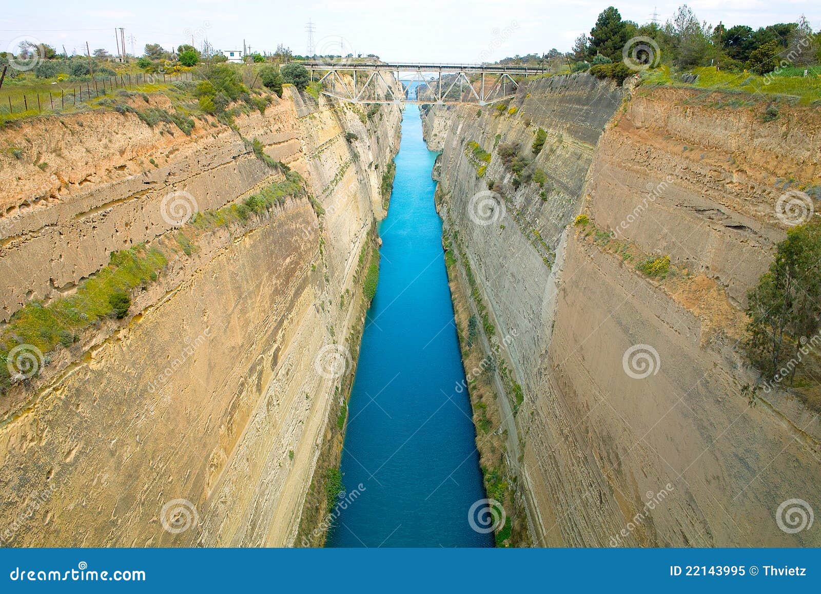 Corinth Canal stock image. Image of empty, corinth, peloponnese - 22143995