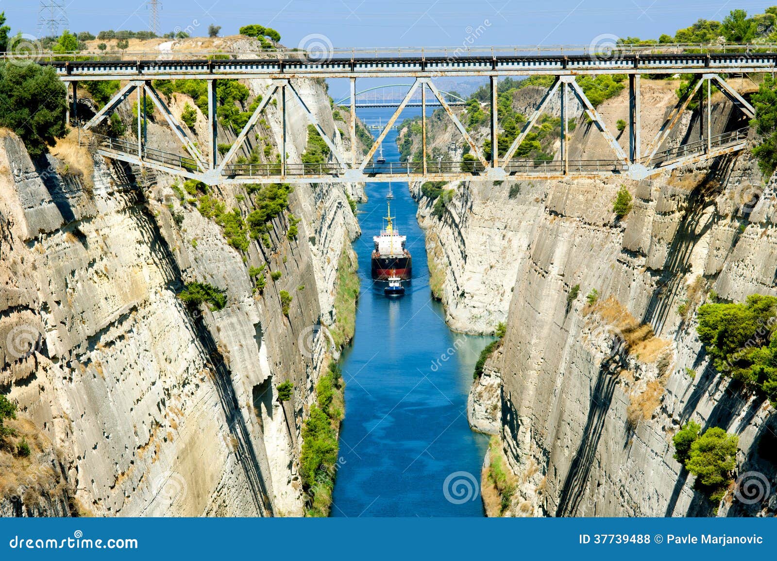 Corinth canal stock photo. Image of mediterranean, waterway - 37739488