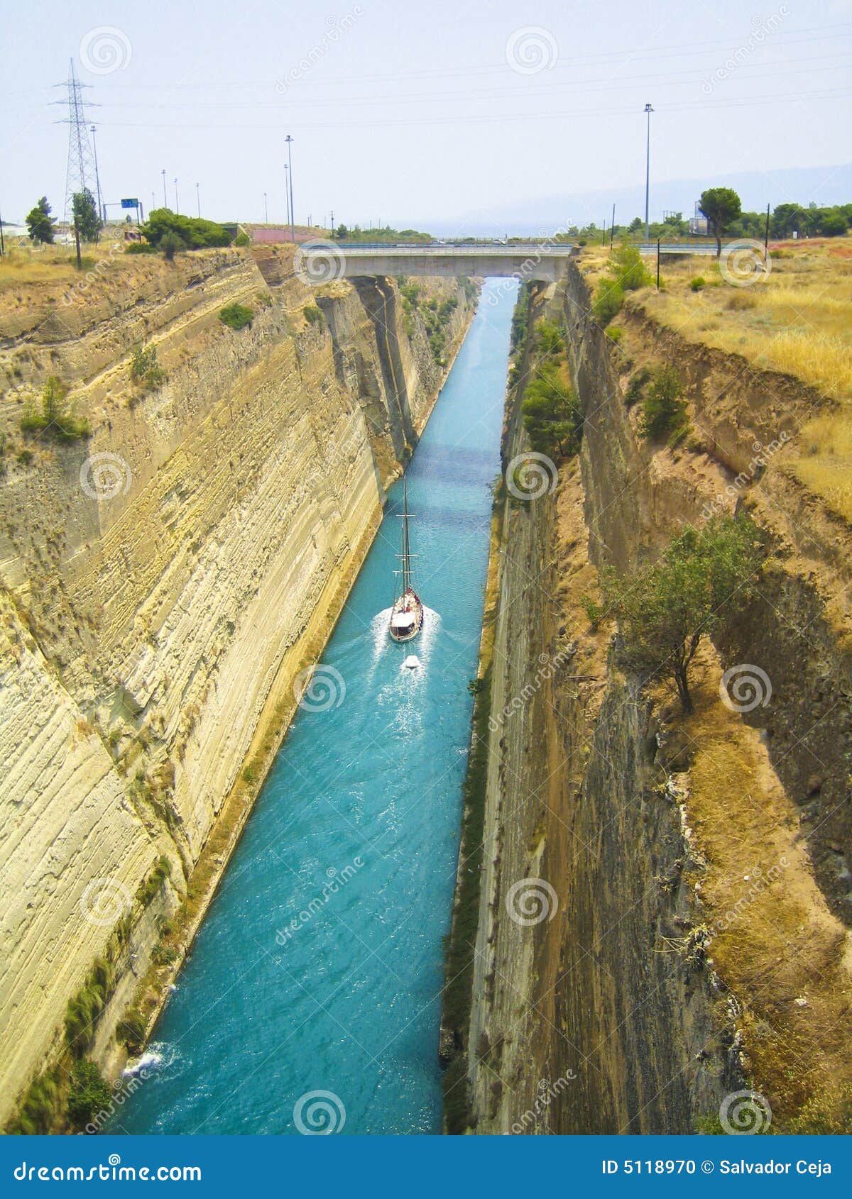 Corinth Canal stock photo. Image of greece, goods, bridge - 5118970